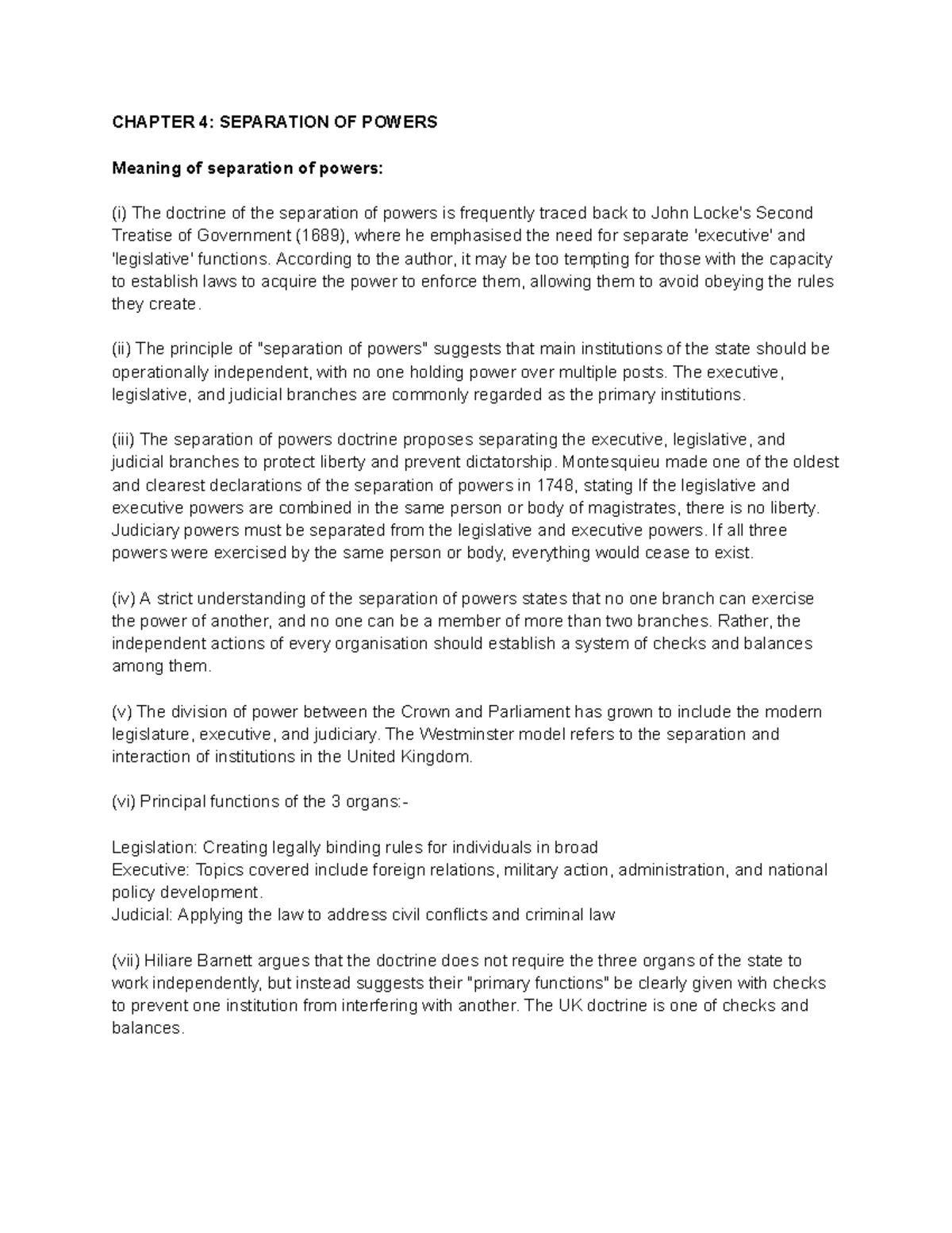 Chapter 4 Separation OF Powers - CHAPTER 4: SEPARATION OF POWERS ...