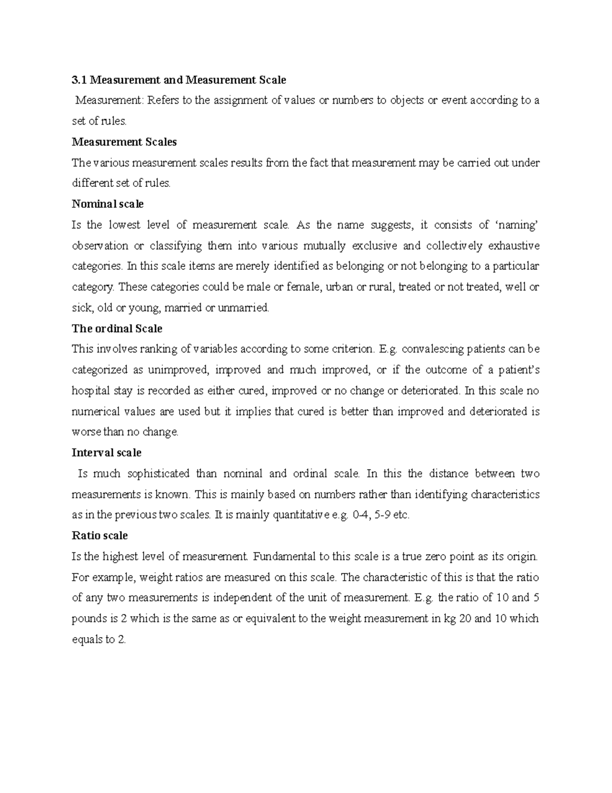 Measures OF Scale - biostatistics - 3 Measurement and Measurement Scale ...
