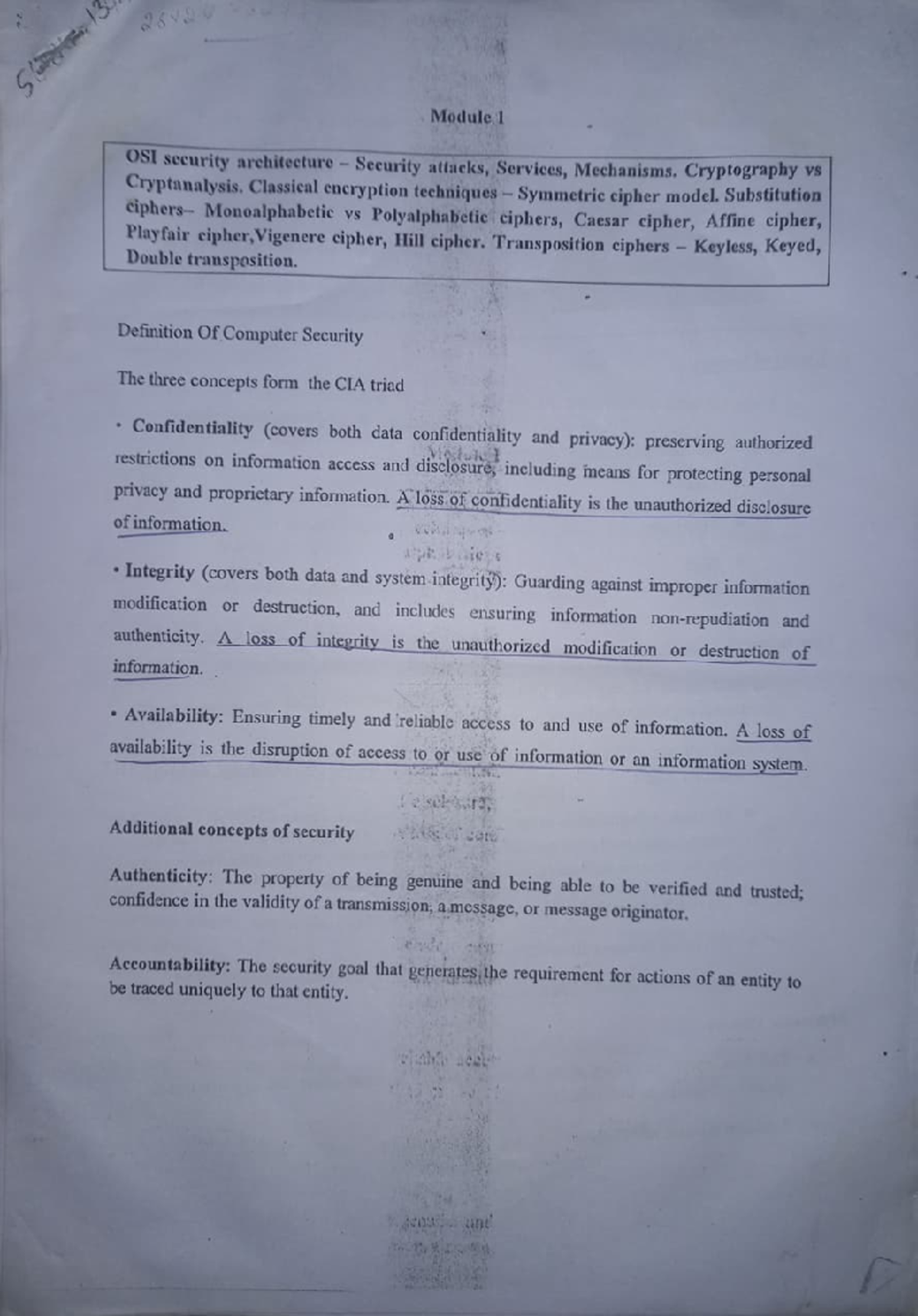 SIC mod1 - SIC MODULE 1 NOTES - Module I OSt seeurity architecture ...