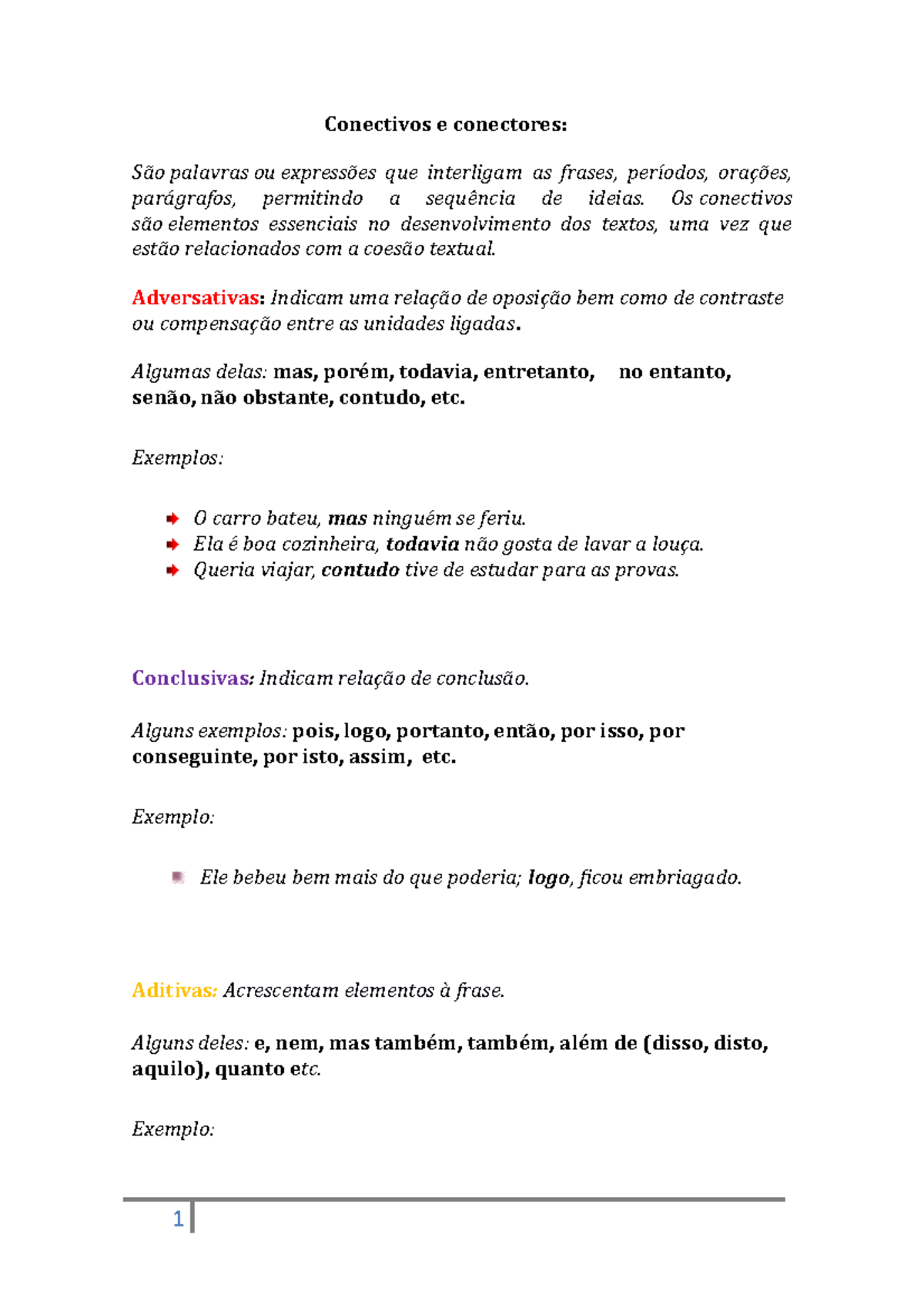 Los Conectivos e conectores (apuntes) portugués 1 - Conectivos e ...