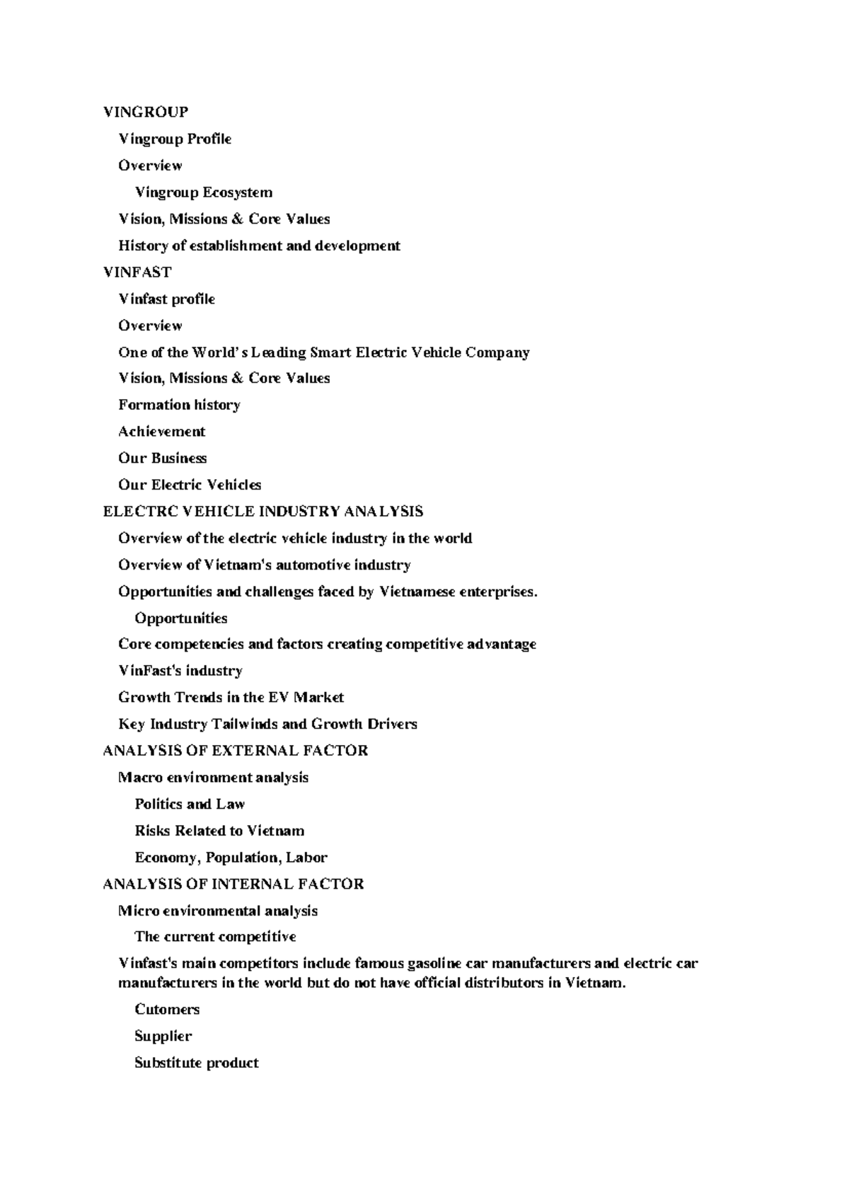 Final Report - báo cáo cuối kỳ - VINGROUP Vingroup Profile Overview ...