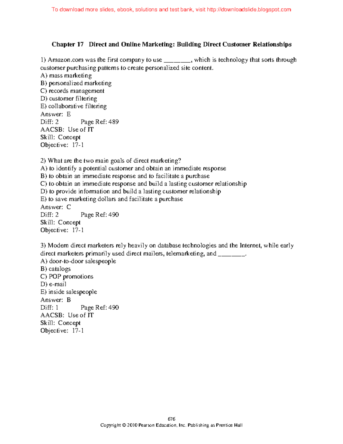 Chapter 17 - Practice Materials - 676 Chapter 17 Direct and Online ...