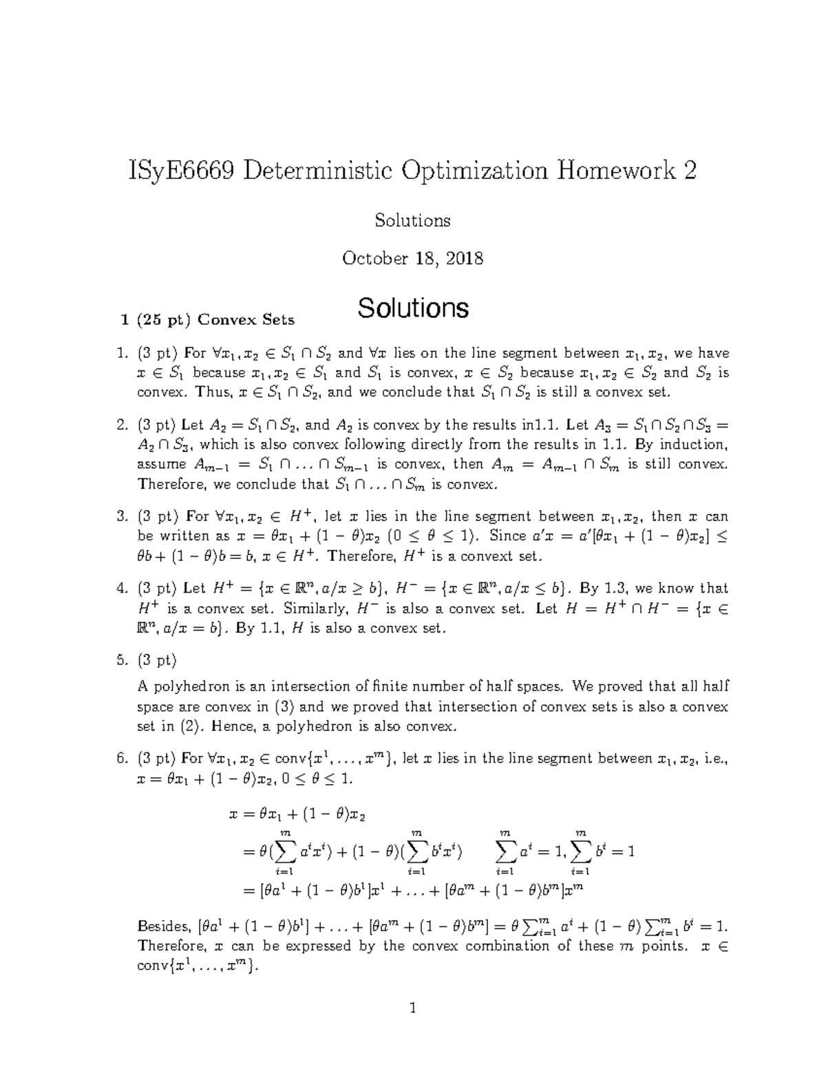 6669Homework 2+sol - ISyE6669 Deterministic Optimization Homework 2 Solutions October 18, 2018 1 ...