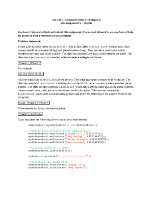 CSC1351 Assignment 6 - Anas Mahmoud - CSC 1351 – Computer Science for Majors II Inheritance and ...