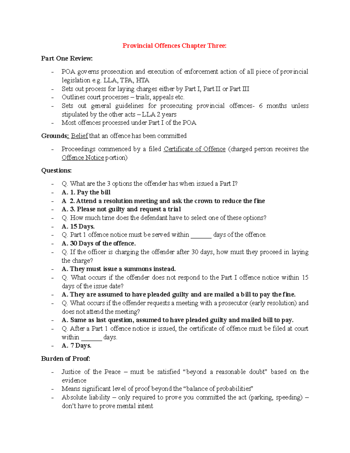 Provincial Offences Chapter Three - LLA, TPA, HTA Sets out process for ...