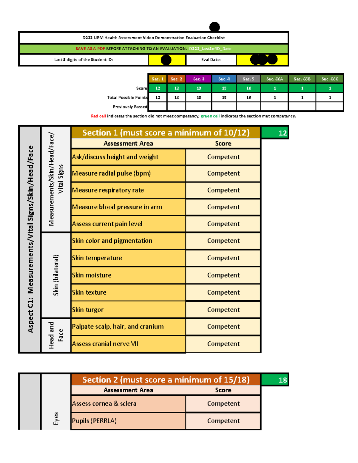 D222-Comprehensive assessment grading - Sec. 1 Sec. 2 Sec. 3 Sec. 4 Sec ...