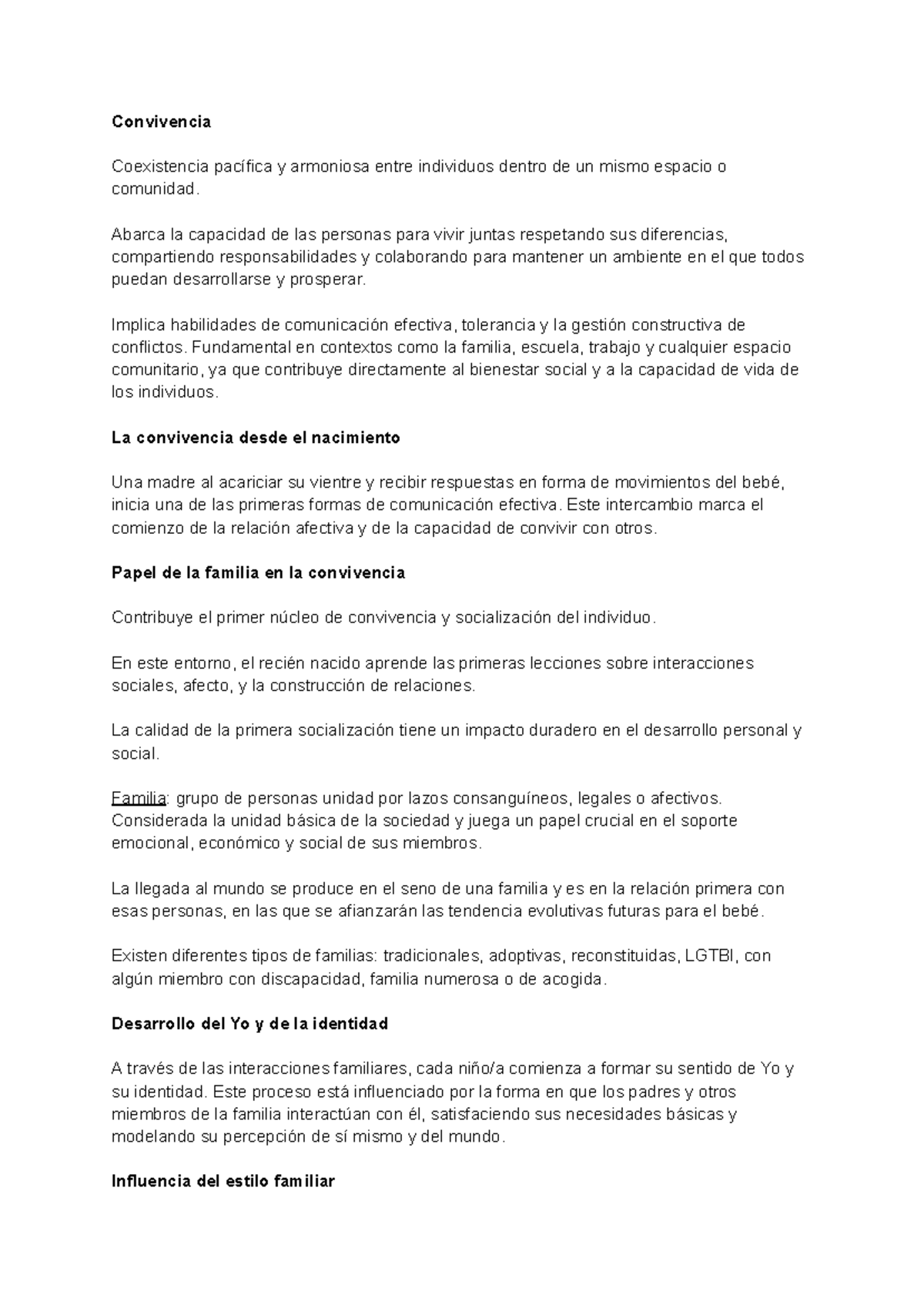 Bloque 4. Desarrollo emocional - Convivencia Coexistencia pacífica y ...