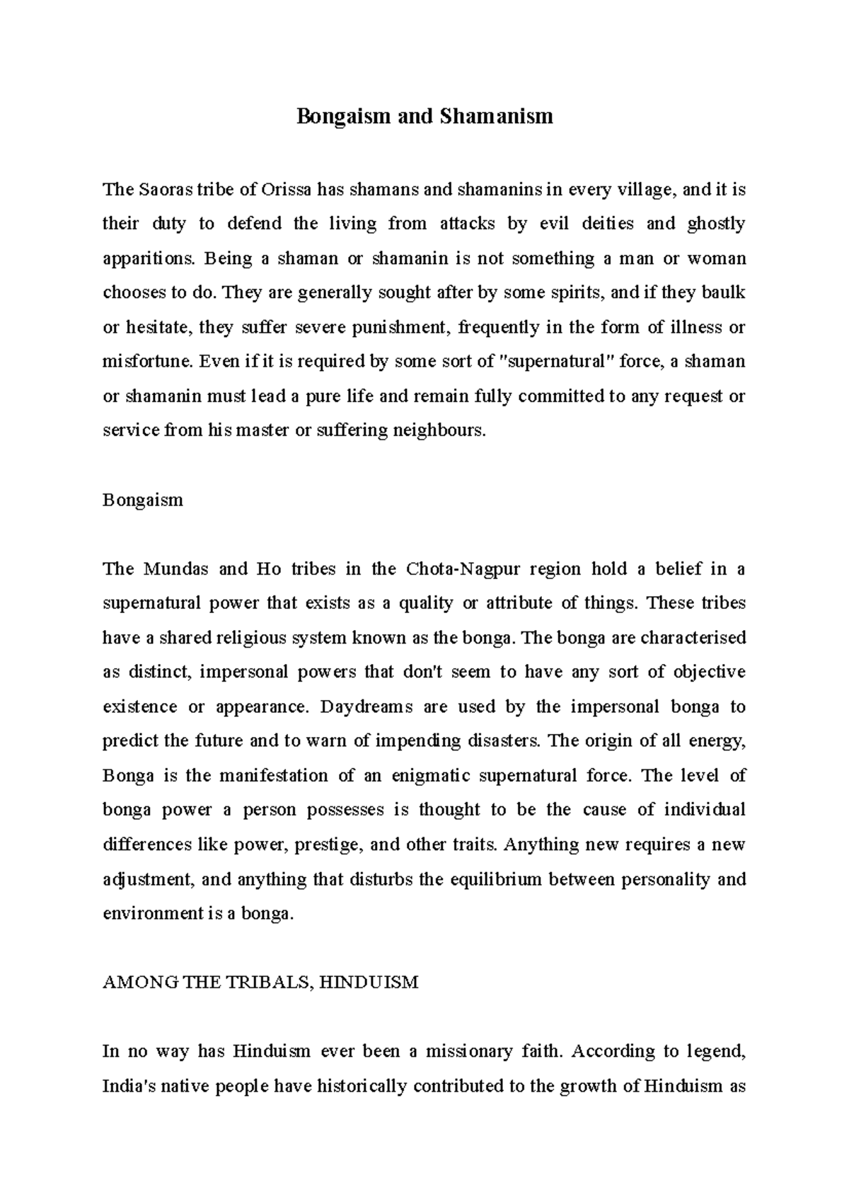 Bongaism and Shamanism - Being a shaman or shamanin is not something a ...