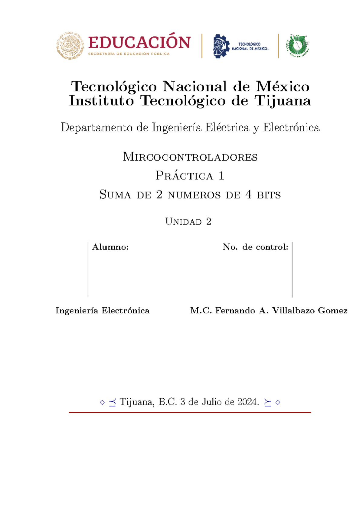 Practica 1 Microcos - Tecnol ́ogico Nacional de M ́exico Instituto ...