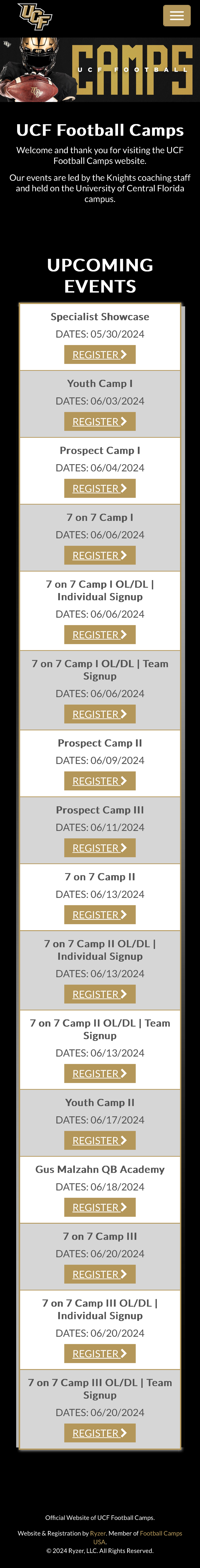 Central Florida Football Camps Orlando, Florida - UCF Football CampsUCF ...