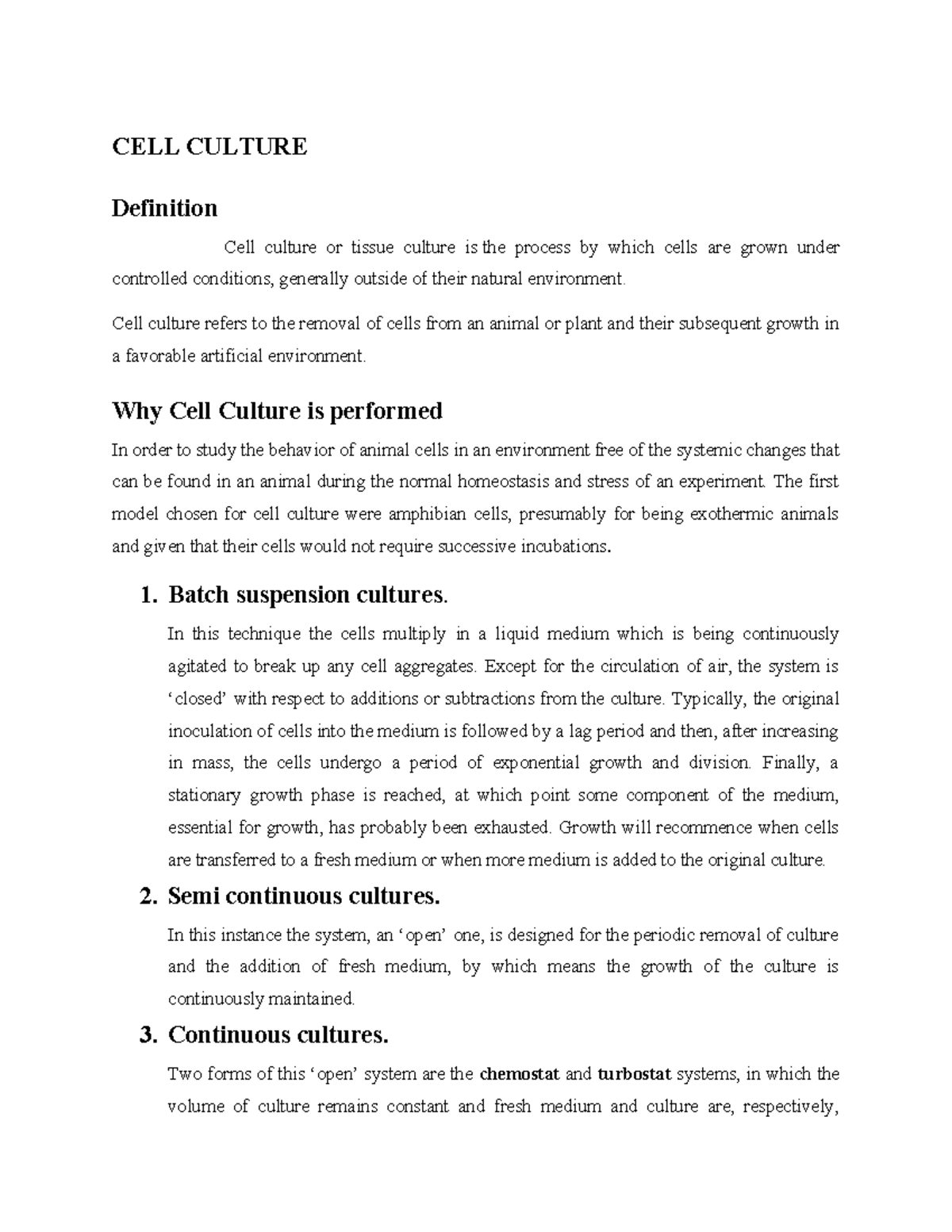 CELL Culture - CELL CULTURE Definition Cell culture or tissue culture ...