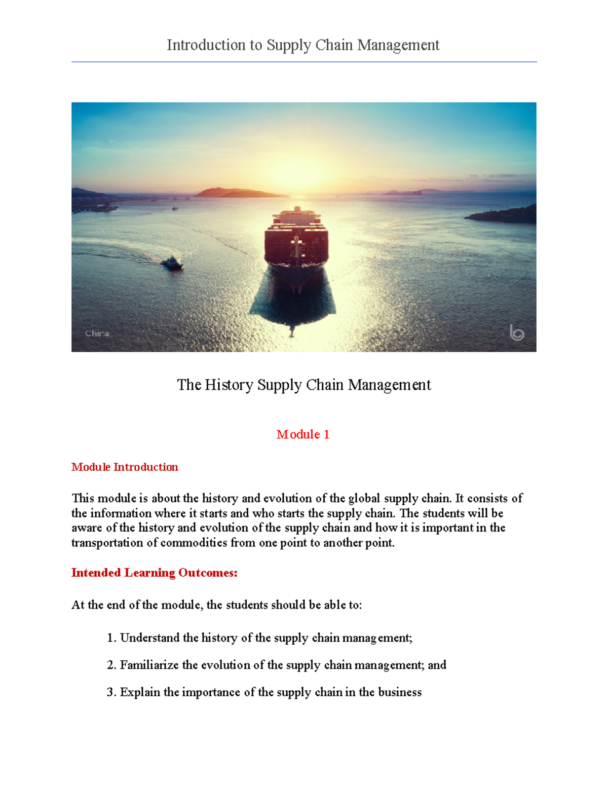 PDF document - Lectures - The History Supply Chain Management Module 1 ...