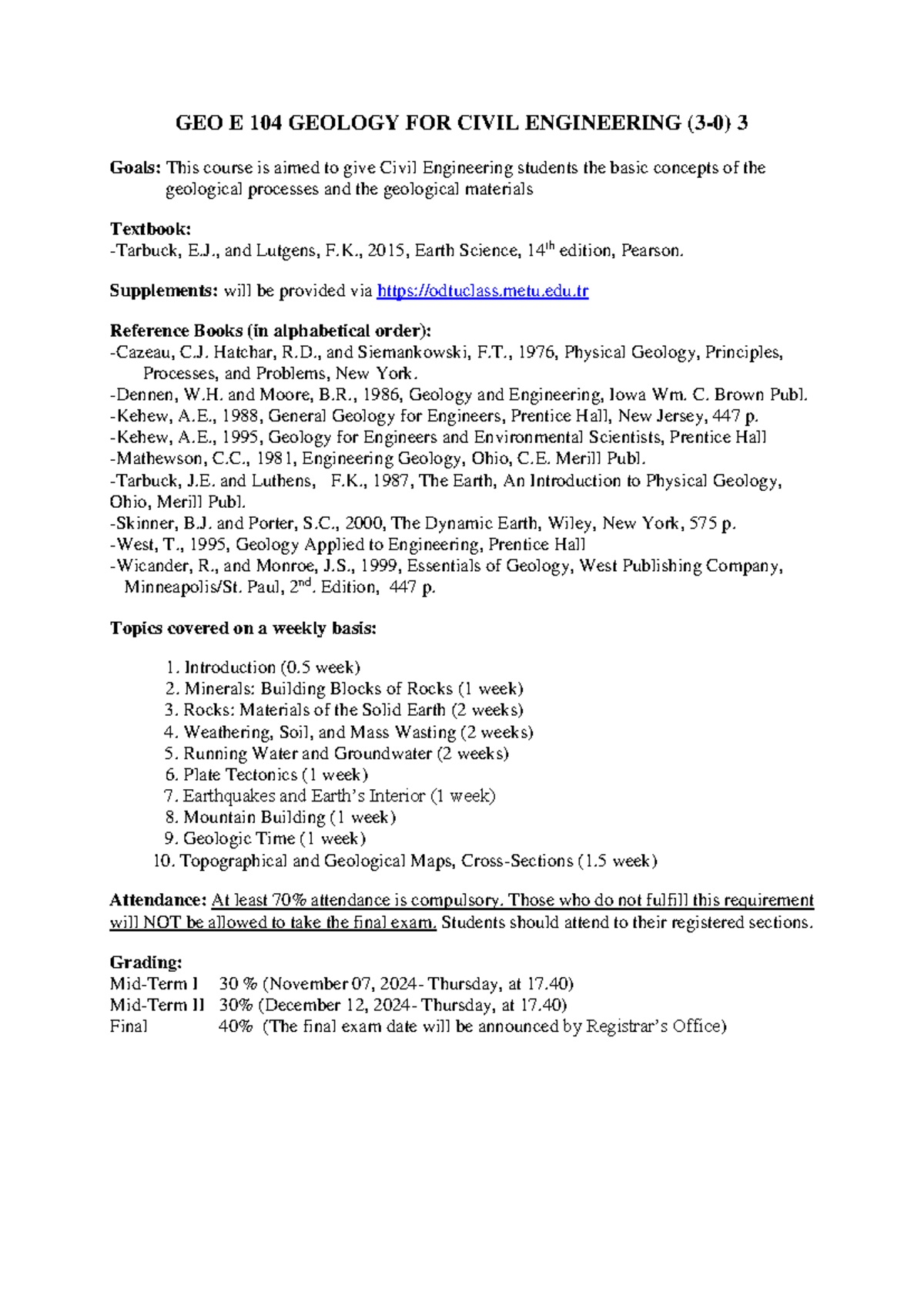 Syllabus 104-2024 Fall - GEO E 104 GEOLOGY FOR CIVIL ENGINEERING (3-0 ...