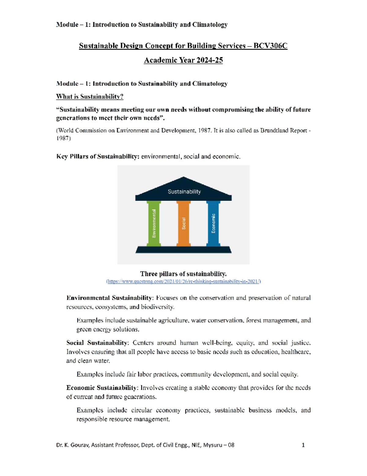 Sdcbs Module 1 - Module 1: Introduction to Sustainability and ...