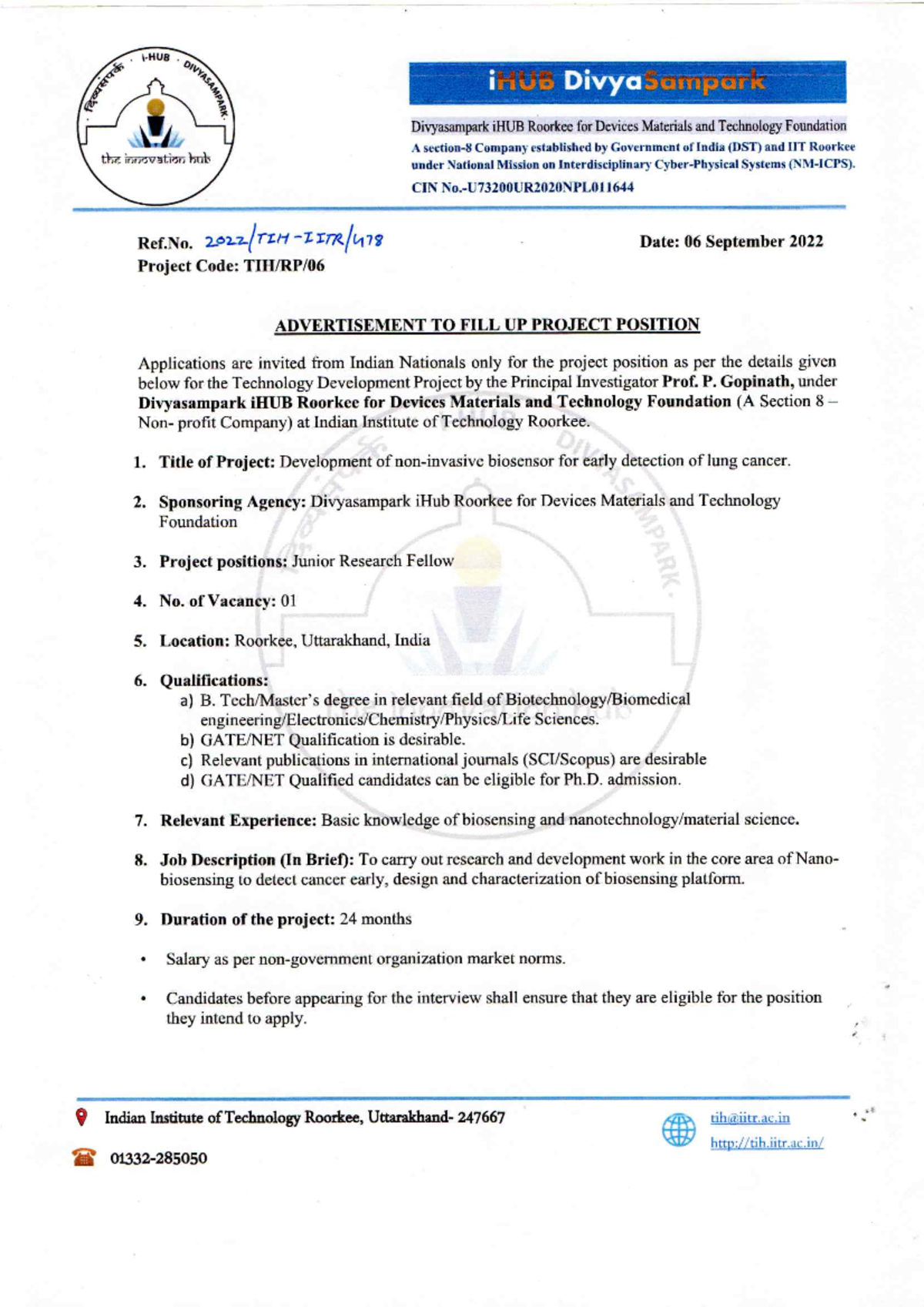 ADVT IIT Roorkee You Can Learn Nothing From This Research Methods advt-iit-roorkee-you-can-learn-nothing-from-this-research-methods