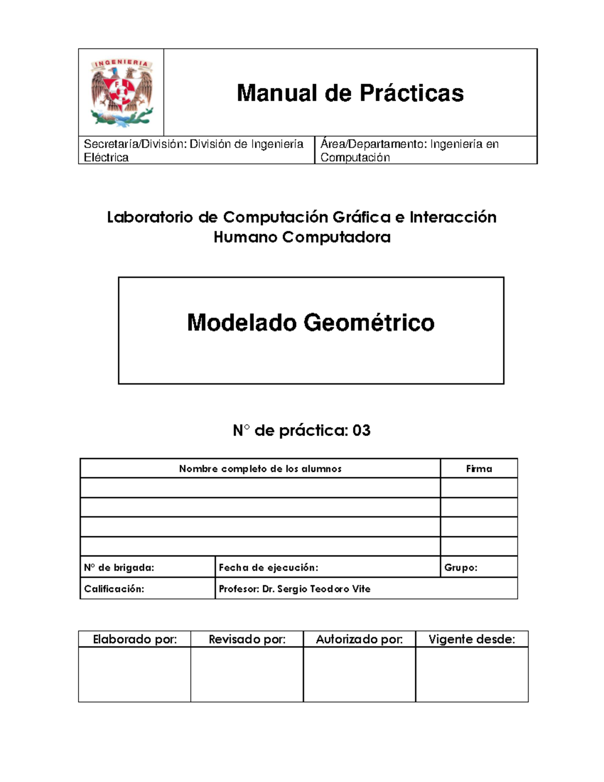 03 Manual Prac 03-Modelado Geométrico - Secretaría/División: División ...