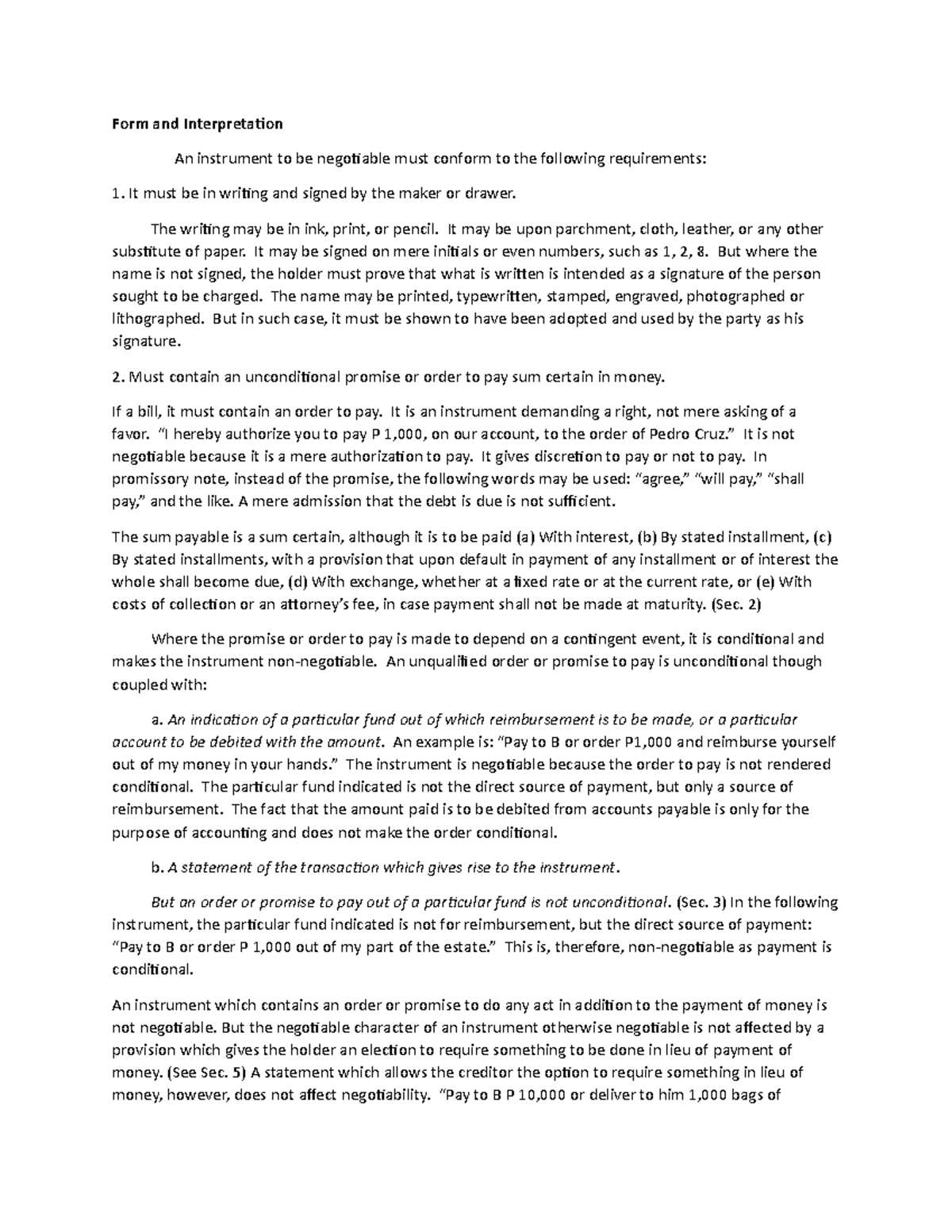 Form and Interpretation - The wriing may be in ink, print, or pencil ...