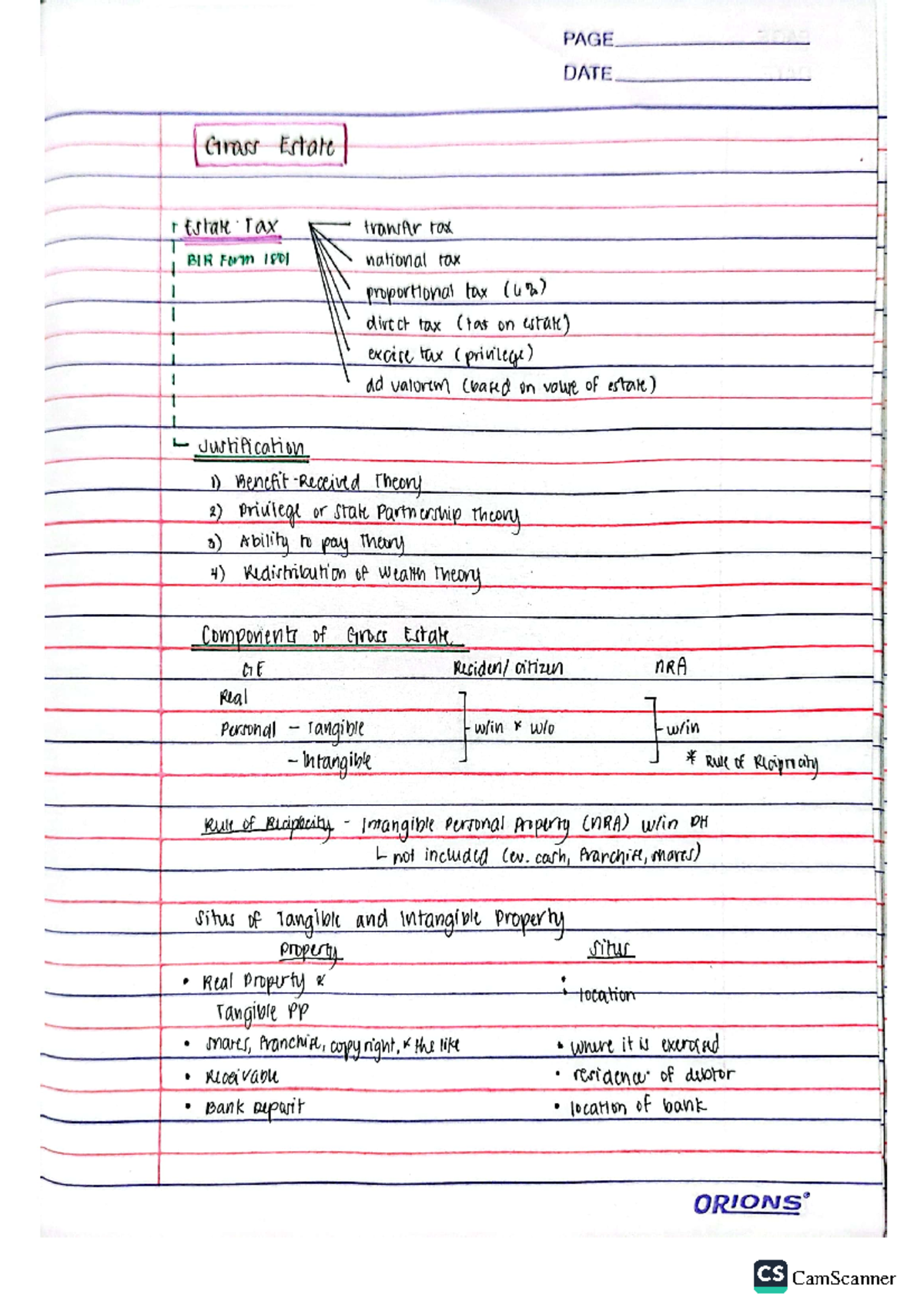 Gross Estate (Incl., Excl., & Deduction) - PAGE DATE Gross Estate ...