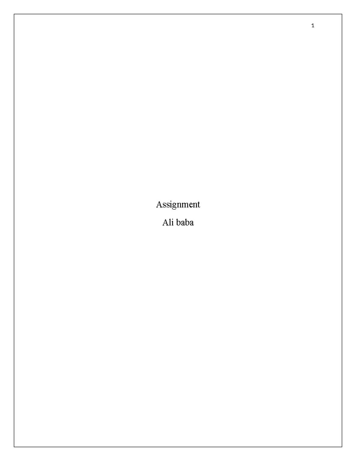 ALibaba - this is an assignment - Assignment Ali baba Introduction ...