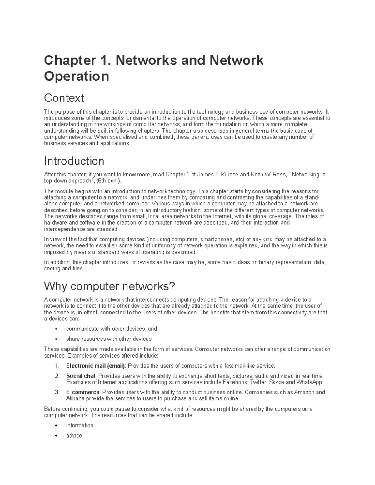 Chapter 1 Networks and Network Operation - Chapter 1. Networks and Network Operation Context The ...