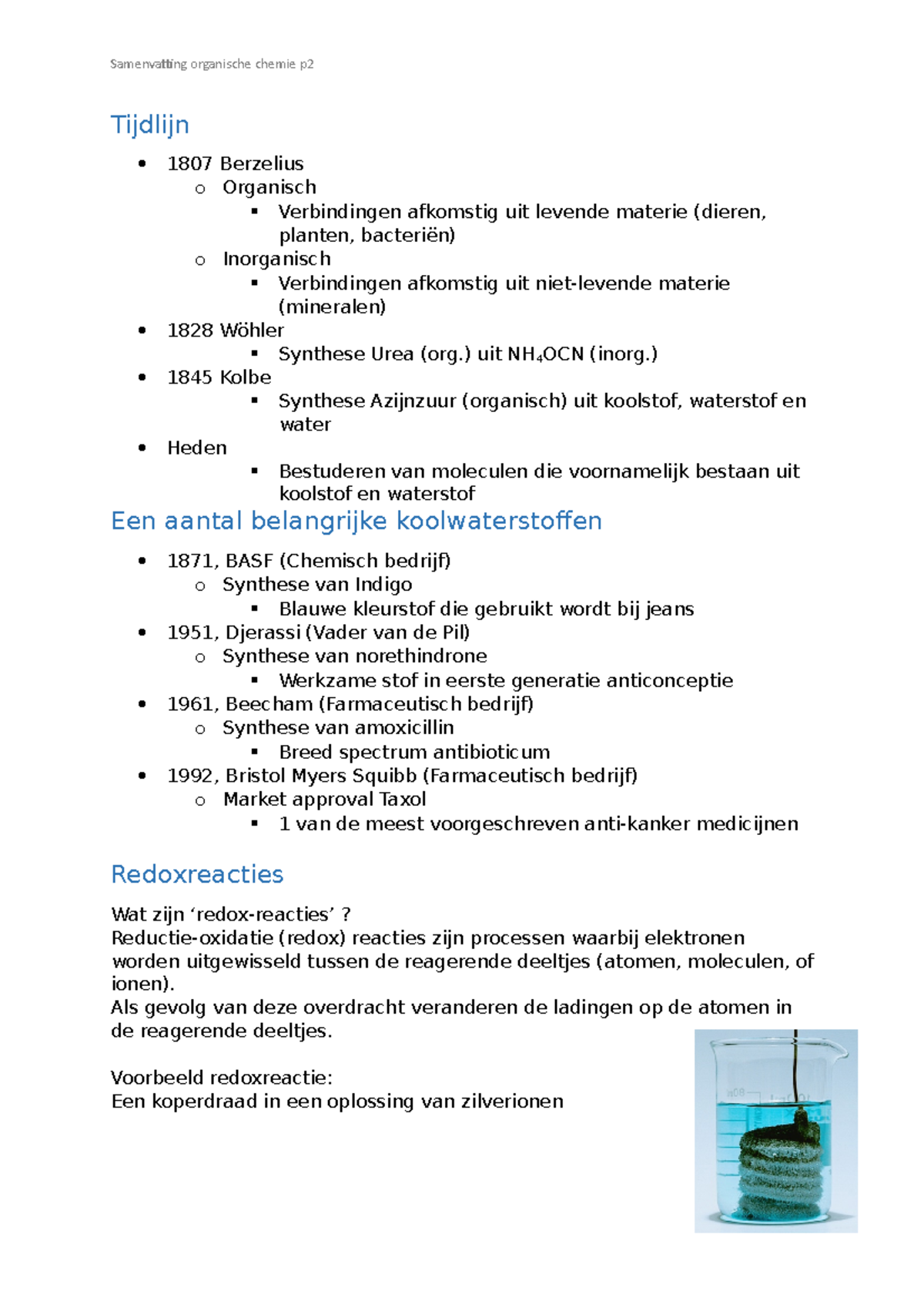 Samenvatting organische chemie p2 - ) uit NH4OCN (inorg.) 1845 Kolbe ...