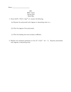 Chapter 5 Class Work - MATH 114 - Studocu