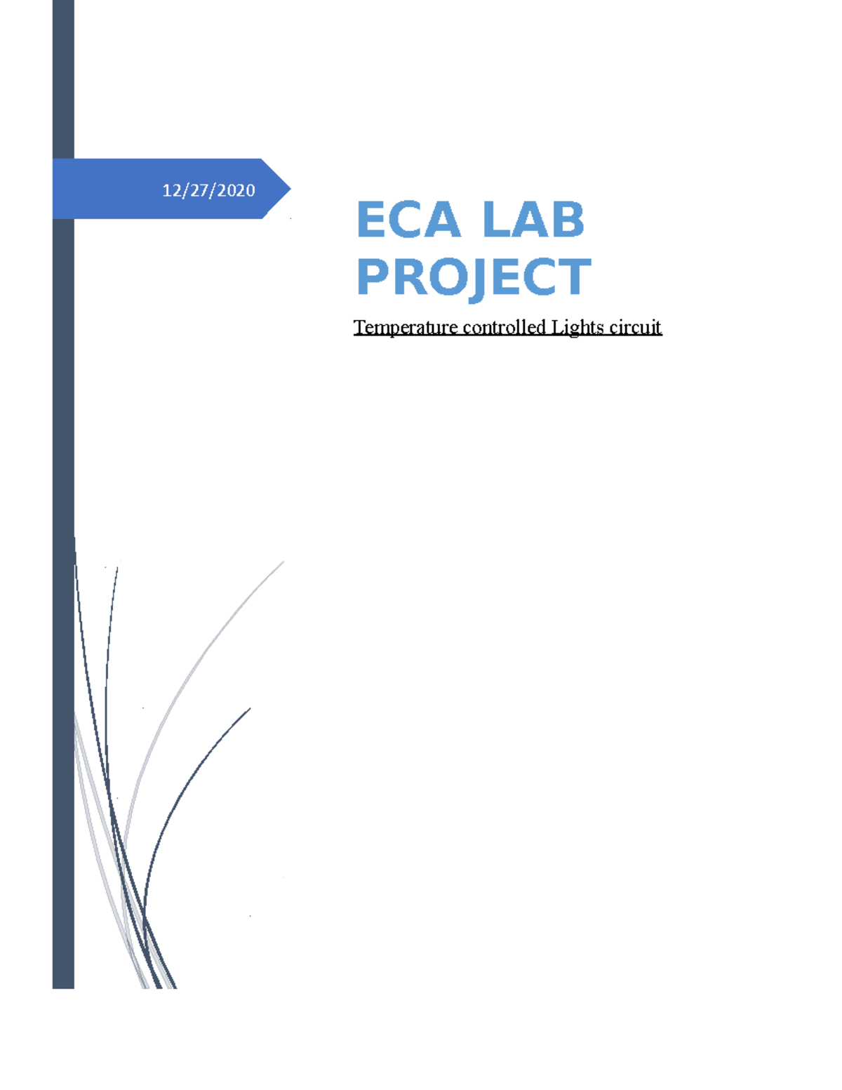 Temperature controlled Lights circuit ECA lab project - 12/27/ ECA LAB ...