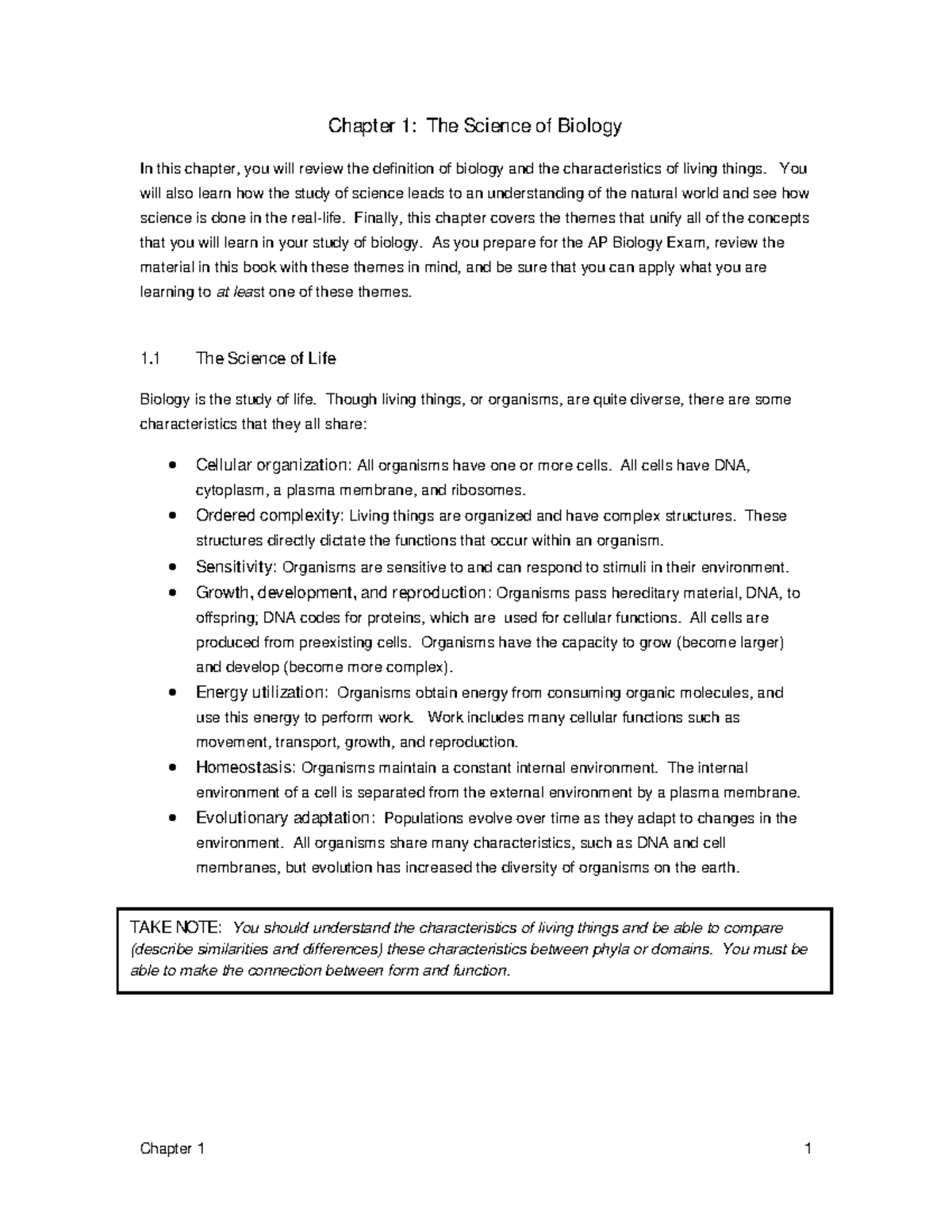 Chapter 1 - Chapter 1: The Science of Biology In this chapter, you will ...