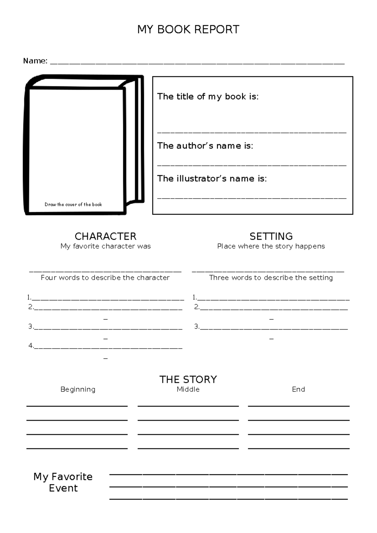 MY BOOK Report - MY BOOK REPORT Name: - Studocu