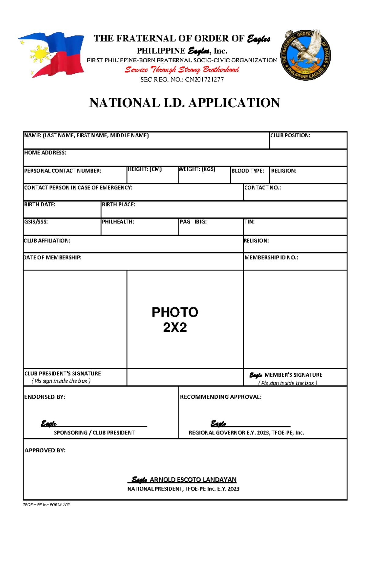 TFOE-PE-INC National-ID- Application-FORM form-102 Final as-of-21APR23 ...