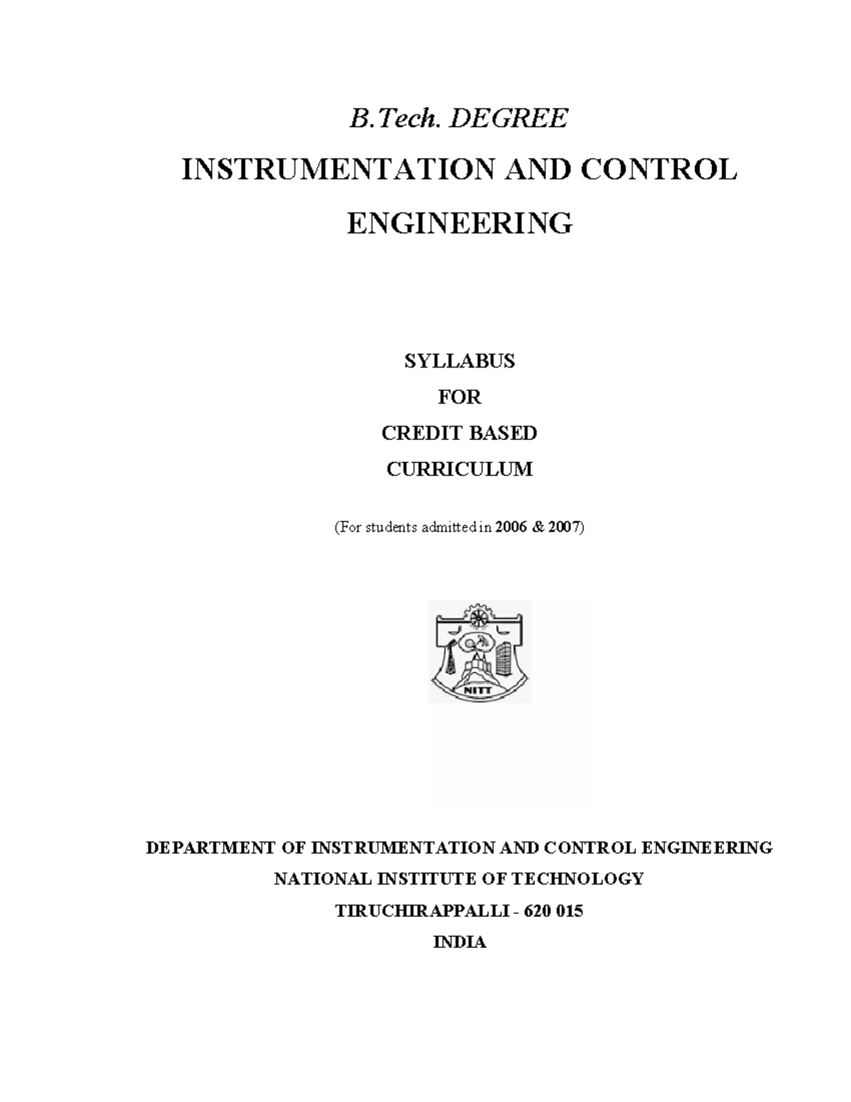 720 finalsyllabus 2006-07-1 - B. DEGREE INSTRUMENTATION AND CONTROL ...