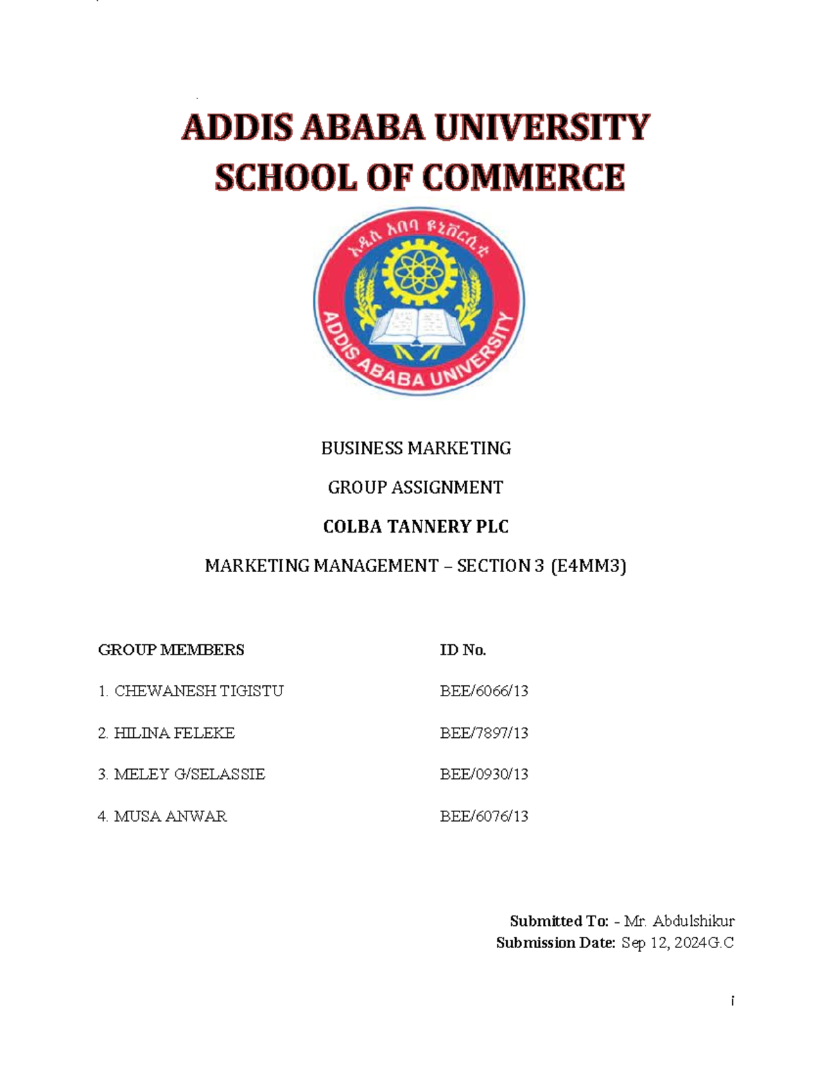 BM Assignment - About industrial products - i BUSINESS MARKETING GROUP ...