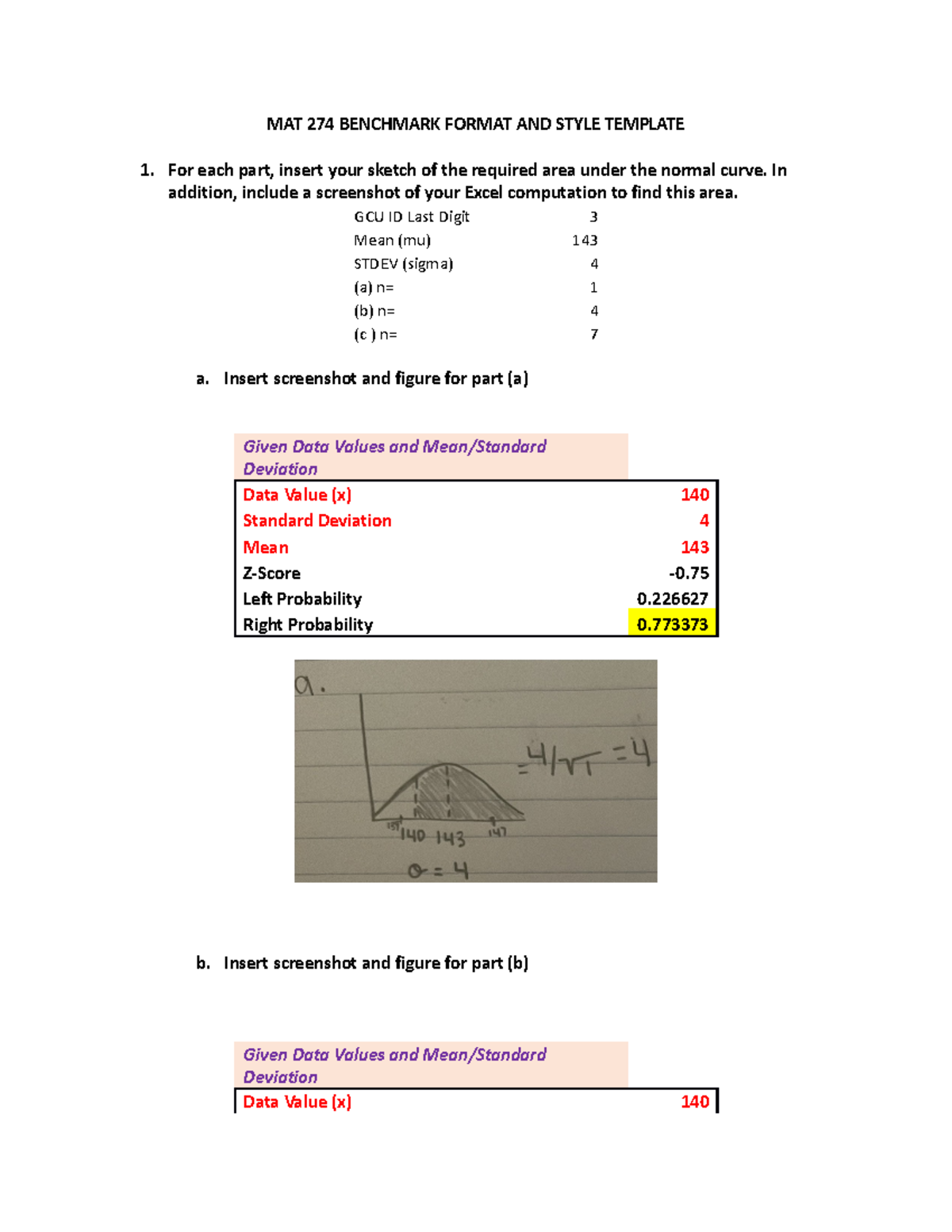 Stats project - ststs assignemt - MAT 274 BENCHMARK FORMAT AND STYLE ...
