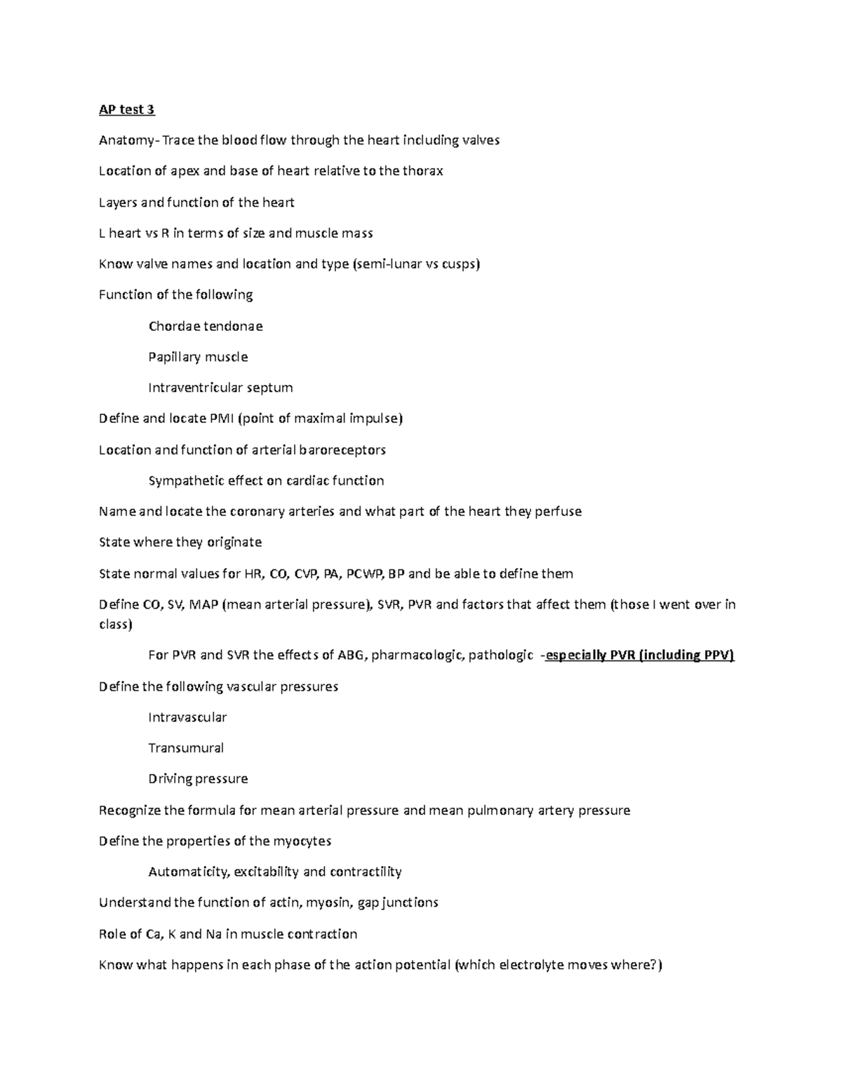 Test 3 study guide - AP test 3 Anatomy- Trace the blood flow through ...
