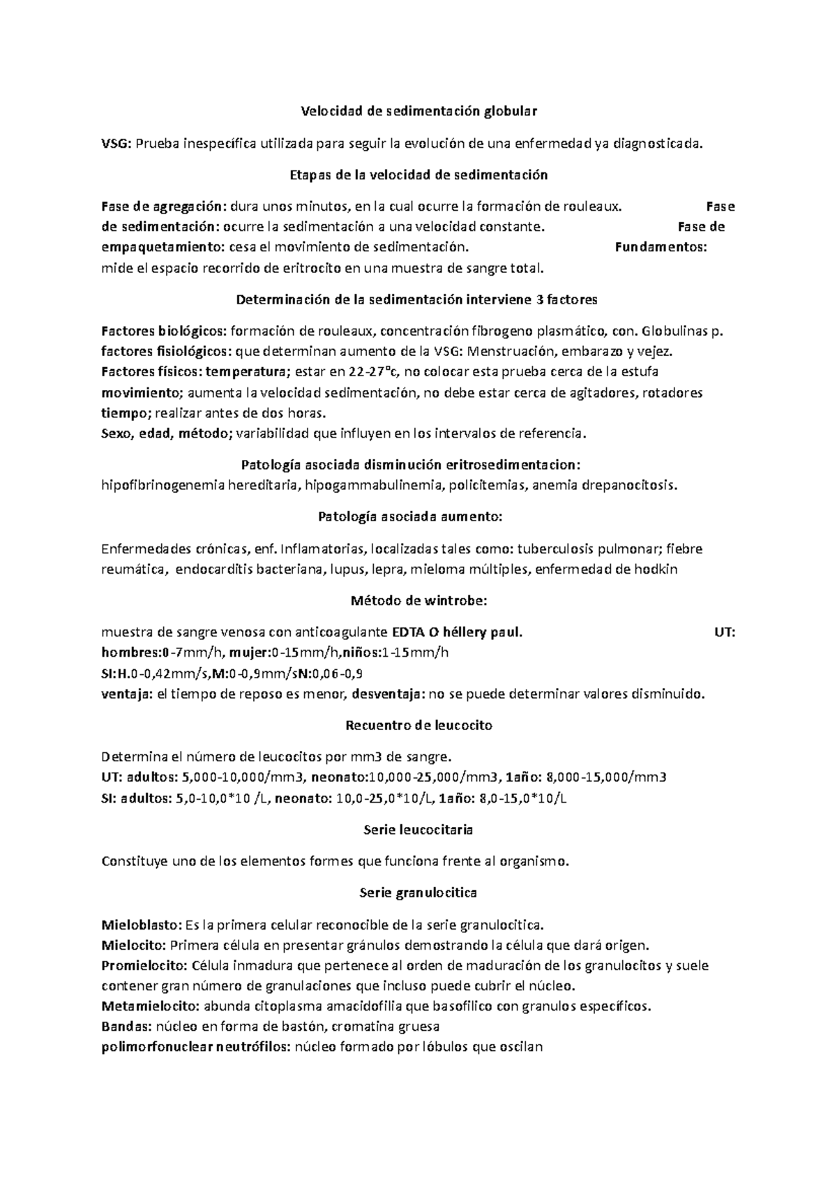 VSG protocolo 4 - Velocidad de sedimentación globular VSG: Prueba ...