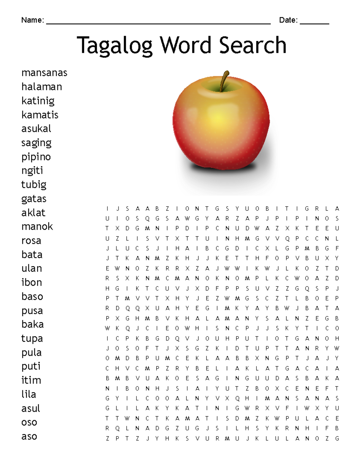 Tagalog Word Search 463f5 62fd5a75 - Name