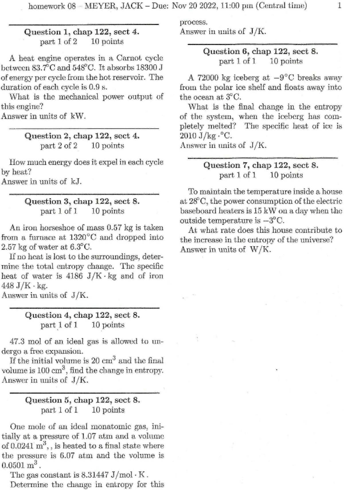 PHY113 Homework 8 - PHY 113 - Studocu
