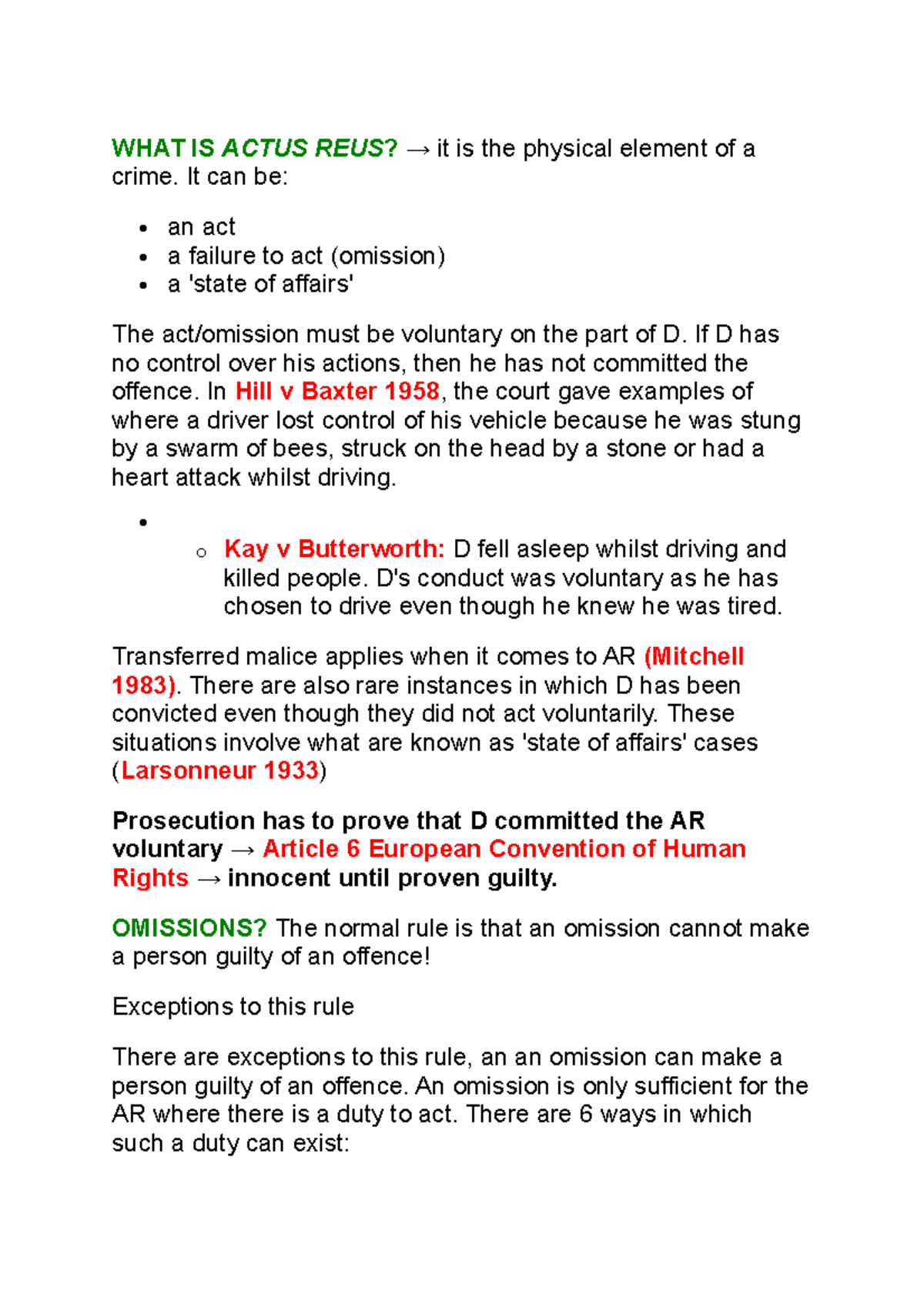 Actus Reus - WHAT IS ACTUS REUS? it is the physical element of a crime ...
