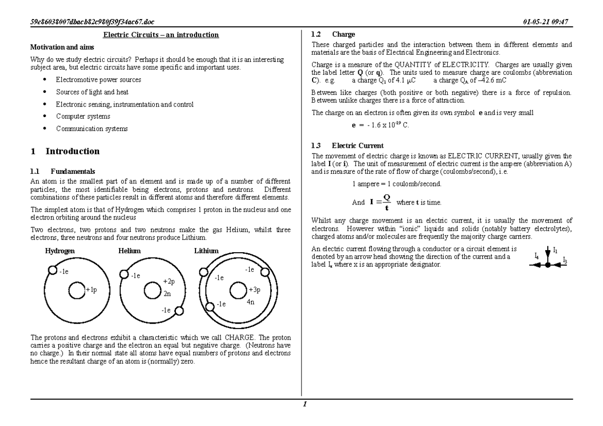 Introduction - lecture notes with proper explanations - Electric ...
