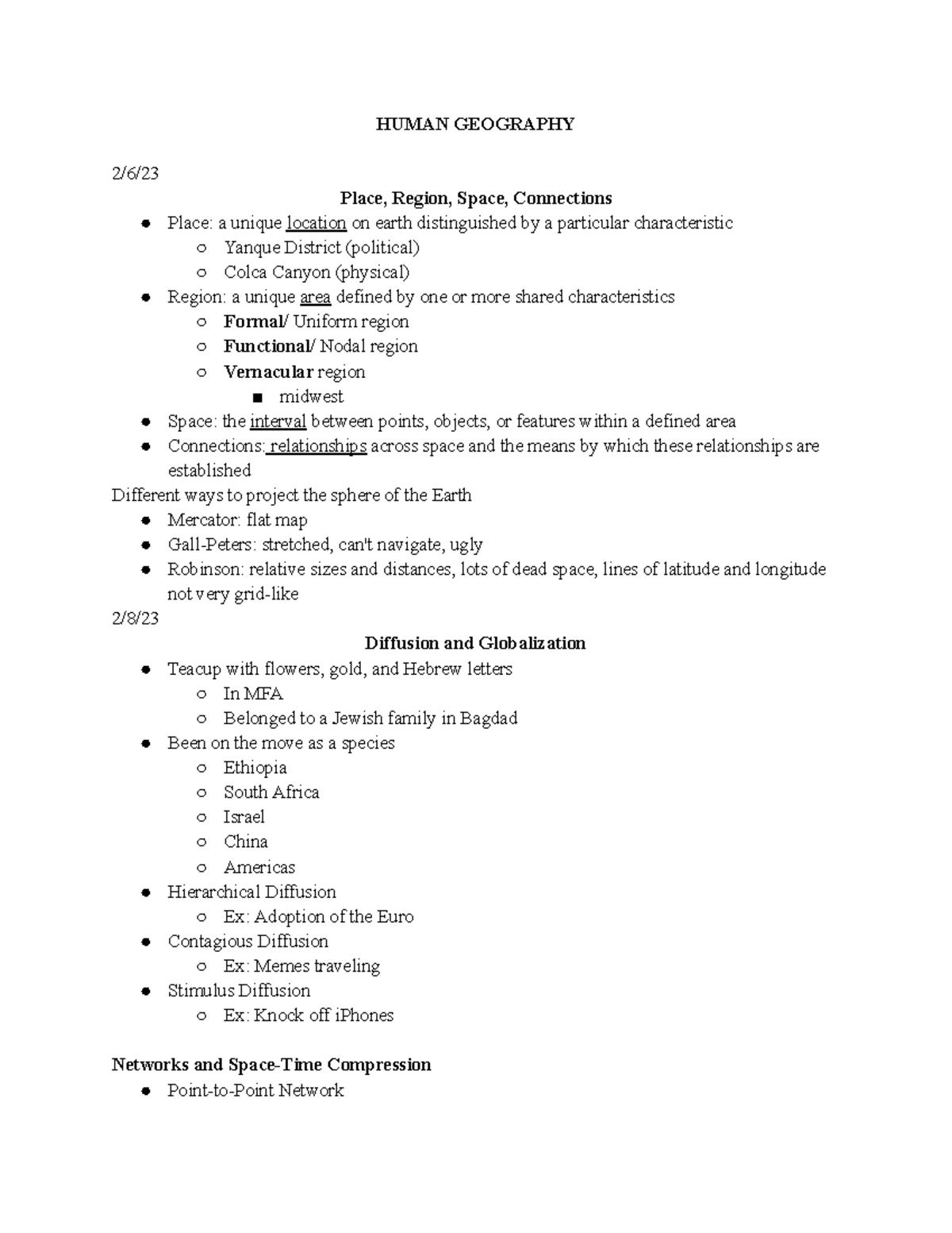 Human Geography - HUMAN GEOGRAPHY 2/6/ Place, Region, Space ...