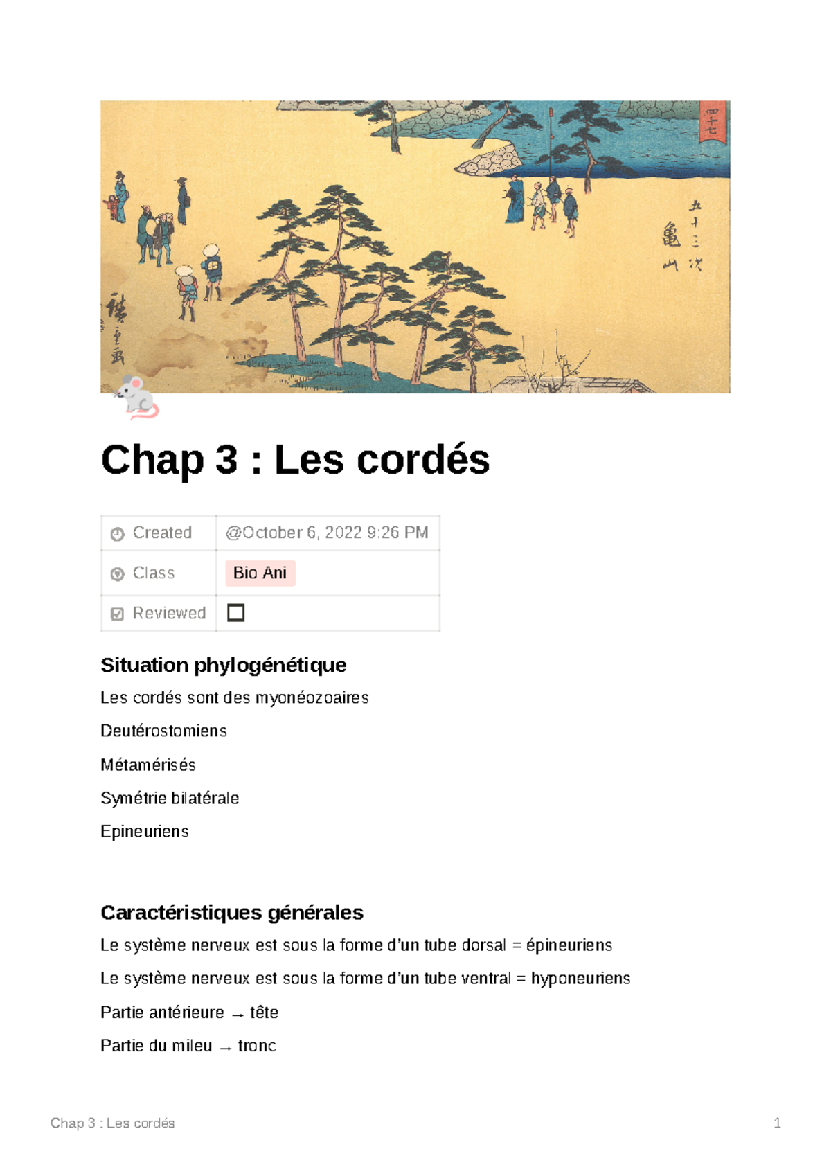 BA 5 - Bio animale - Chap 3 : Les cordés 1 î Chap 3 : Les cordés Created Class Bio Ani Reviewed ...