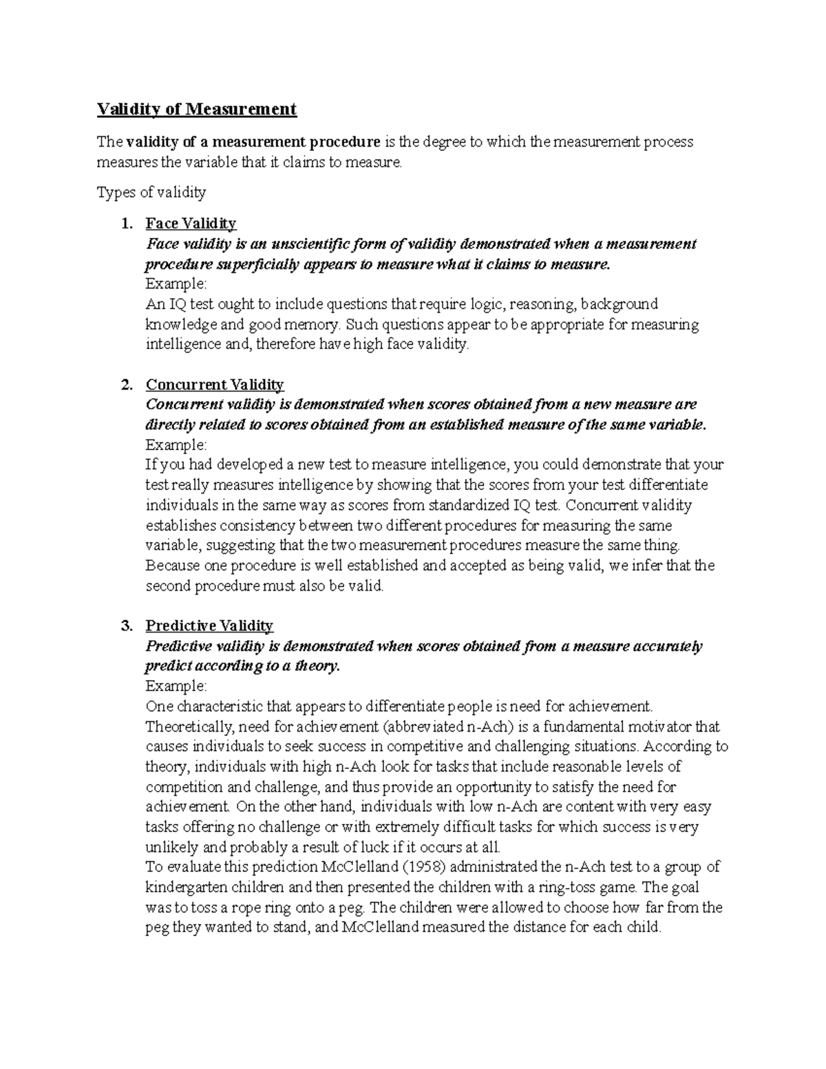 Validity and Reliability and norms - Validity of Measurement The ...