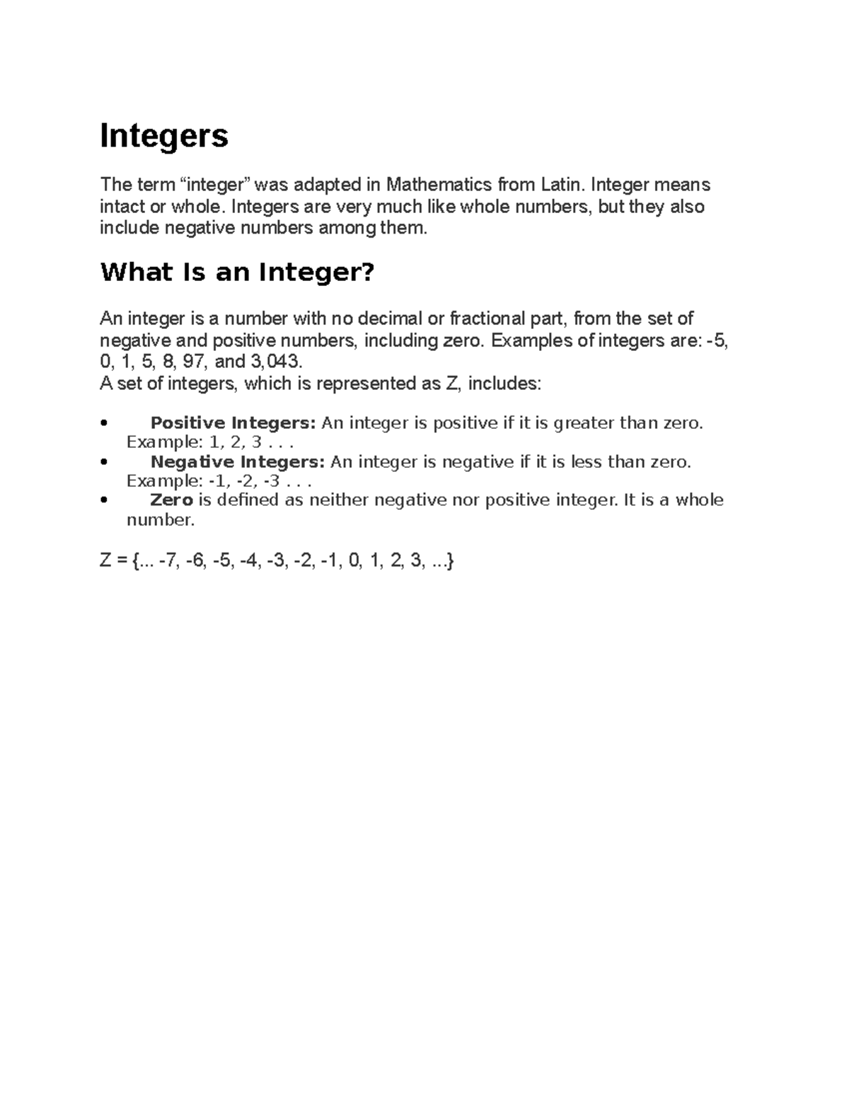 Integers 2. Learn how to use the features of the web-conferencing app ...