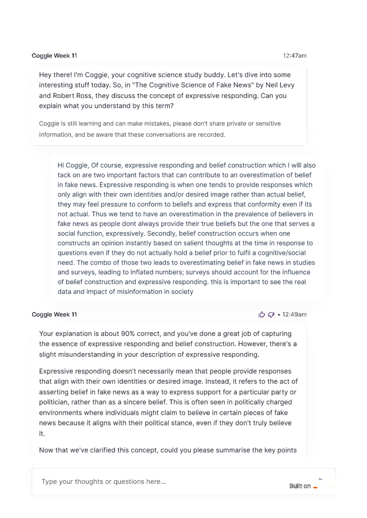 Fake news Coggie transcript - PSYC3052 - Studocu