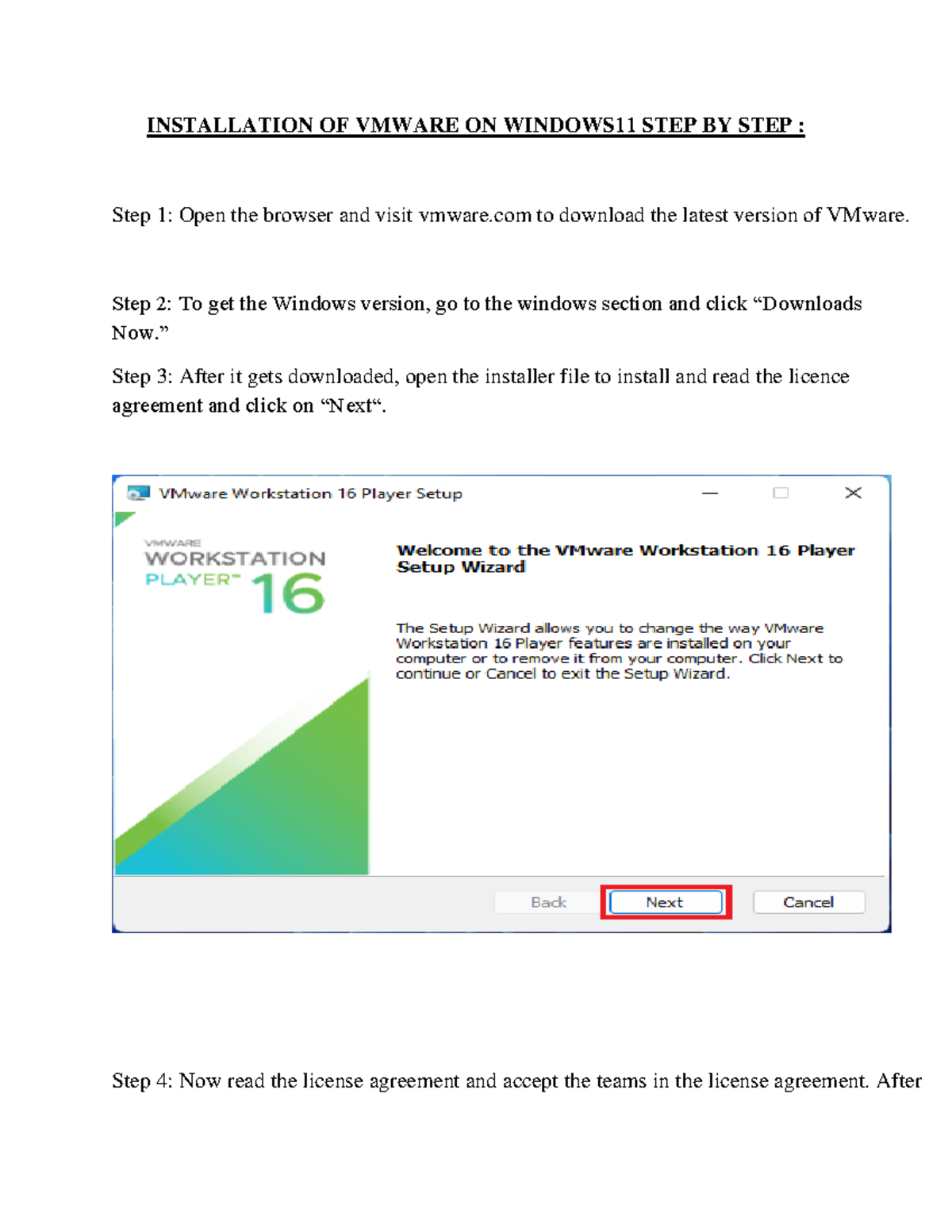 Partical 1 - xcvbnm, - INSTALLATION OF VMWARE ON WINDOWS11 STEP BY STEP : Step 1: Open the ...