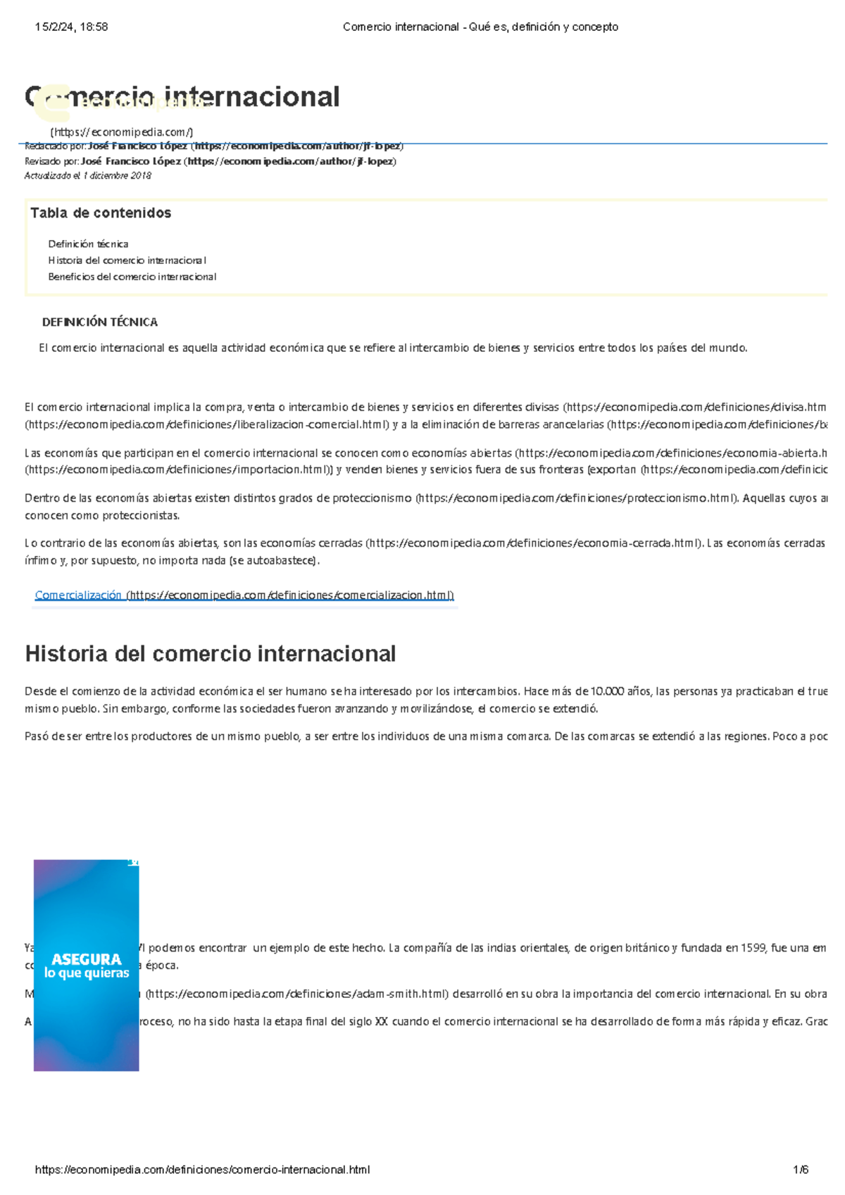 1.- Comercio internacional - Definicion - 15/2/24, 18:58 Comercio ...