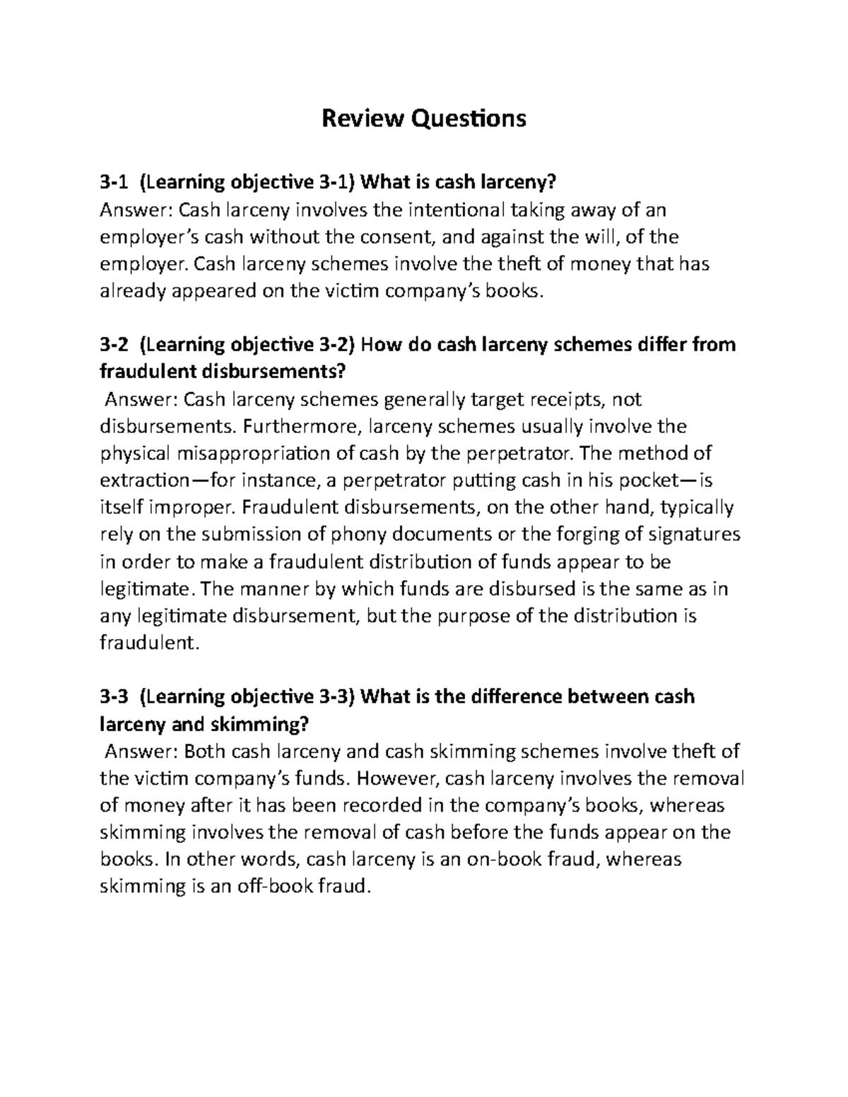 Chapter 3 - lecture - Review Questions 3-1 (Learning objective 3-1 ...