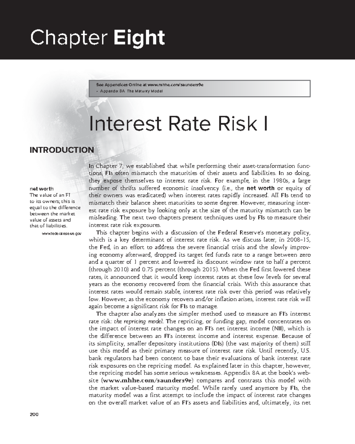 Saunders chapter 08 09 - 200 Chapter Eight See Appendices Online at mhhe/saunders9e Appendix 8A ...