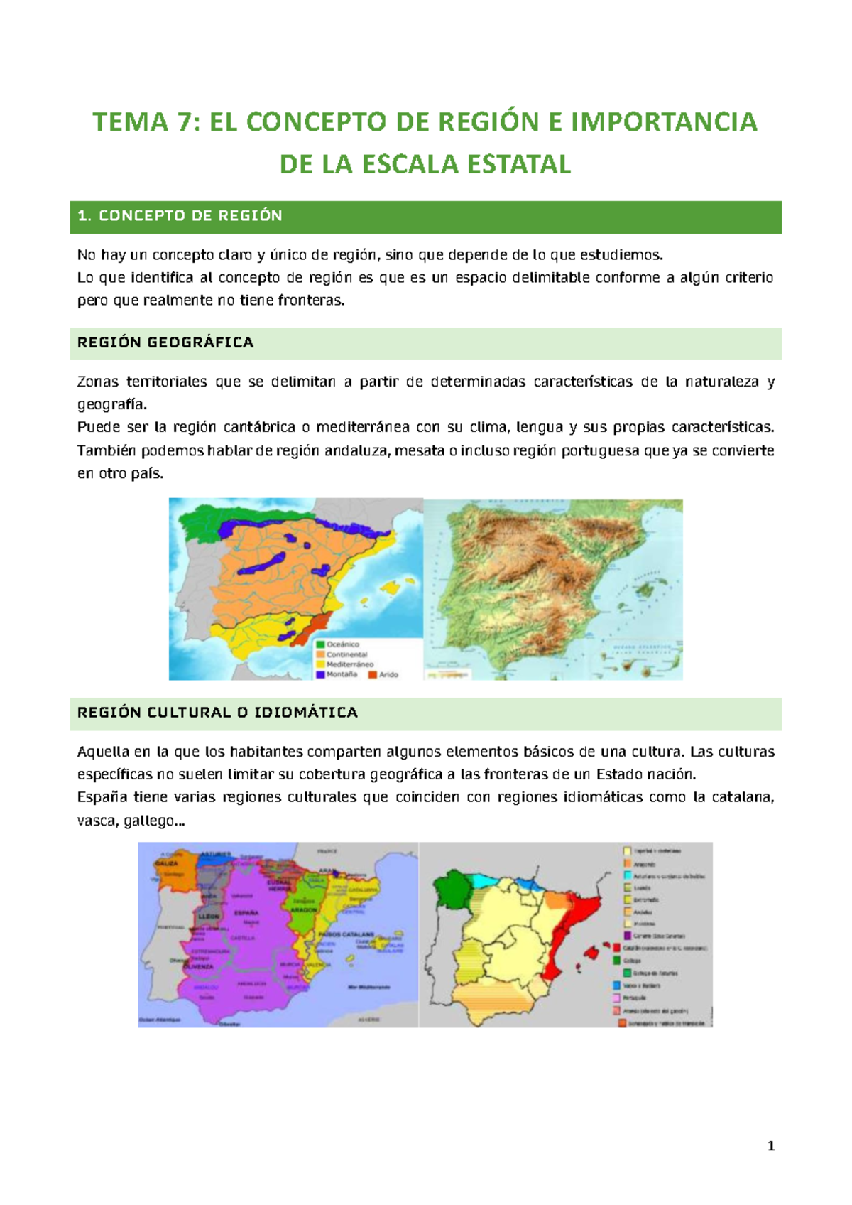 TEMA 7 Concepto DE Region E Importancia - TEMA 7: EL CONCEPTO DE REGIÓN ...