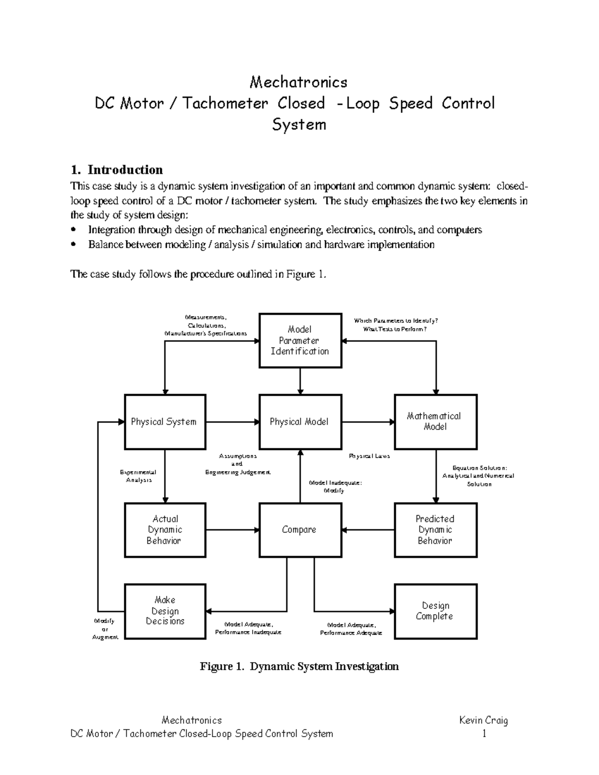 DC Motor Case Study - Mechatronics Kevin Craig ####### Mechatronics ...